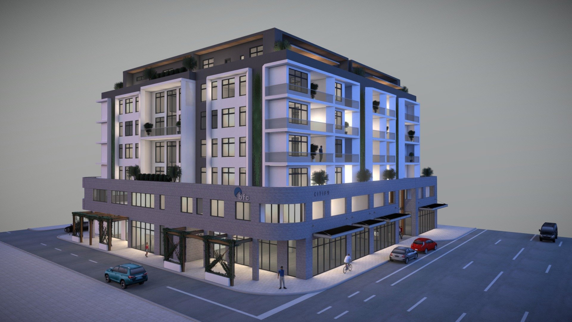 Apartment building - 3D model by candirsky [b80d074] - Sketchfab