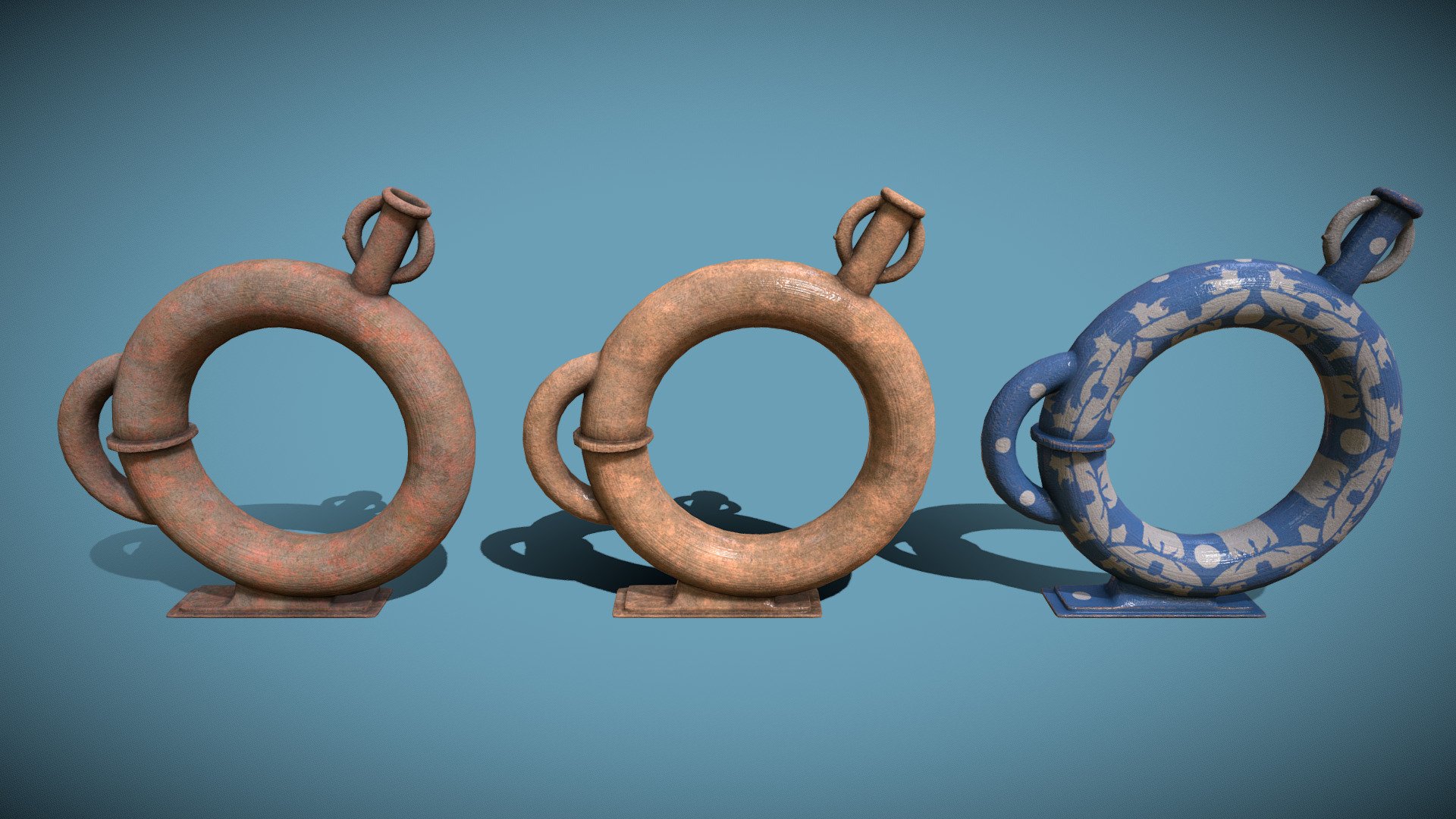 Decorative Ceramic Ring Jugs Version B - Download Free 3D model by Mad ...