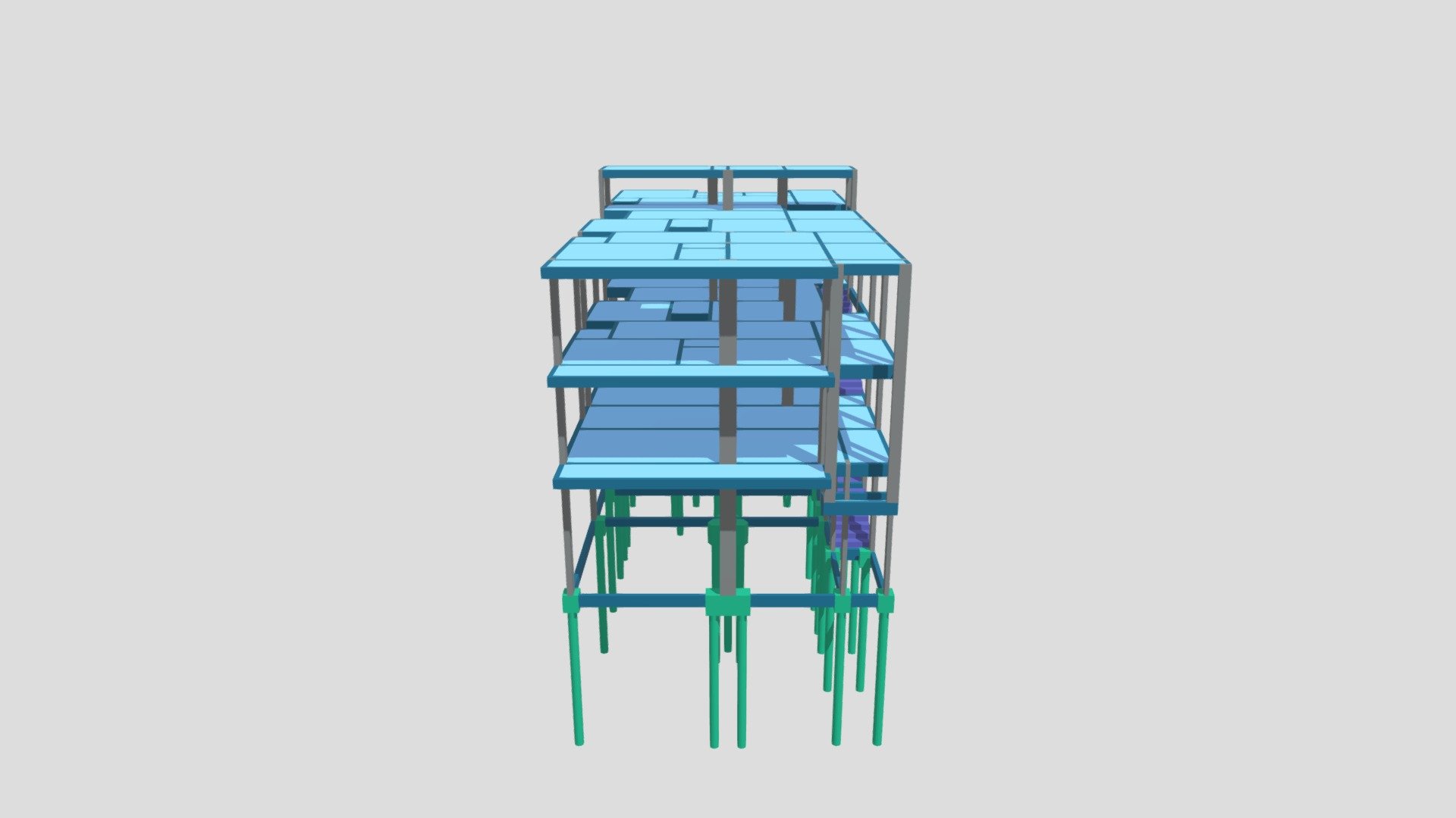 Pótico 3D Estrutural - 3D model by Eng. Juliano Sampaio / Tekformal ...