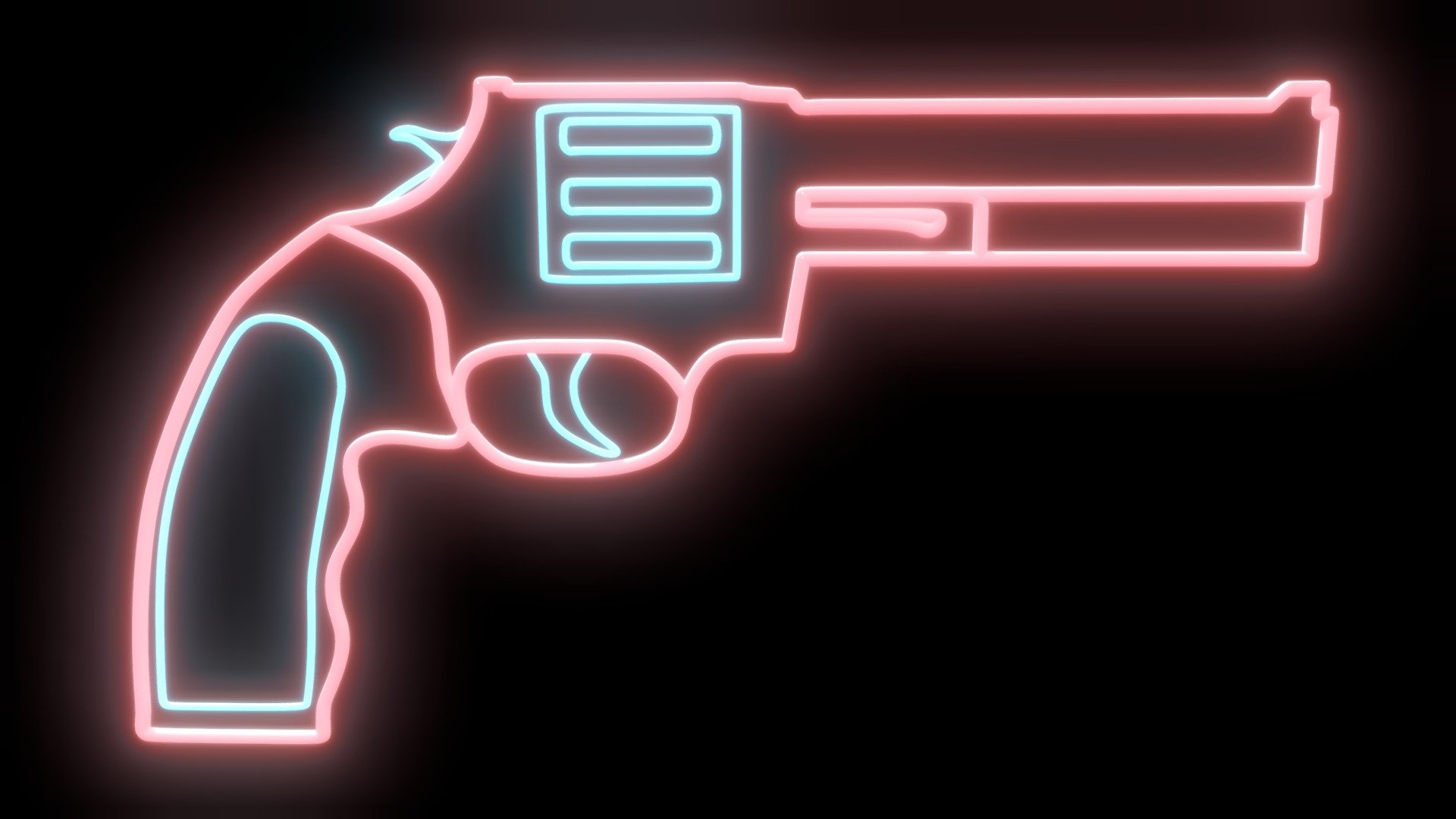 Revolver Gun Pistol Neon. - Download Free 3D model by ︻デ𝔃𝓲𝓪 𝓾𝓵𝓵𝓪𝓱═══━一 ...