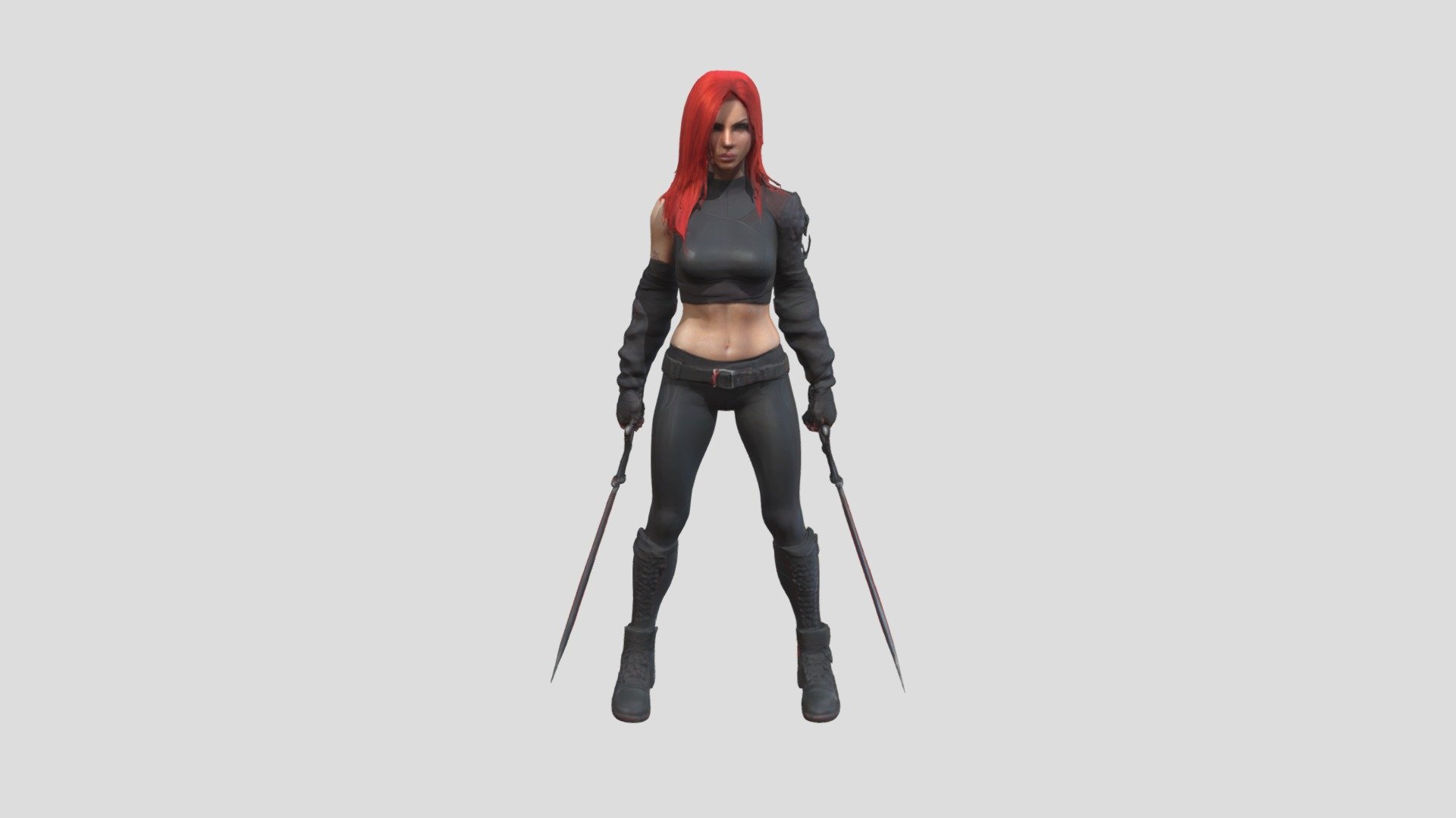 fantasy female assassin, red hair - Download Free 3D model by ...