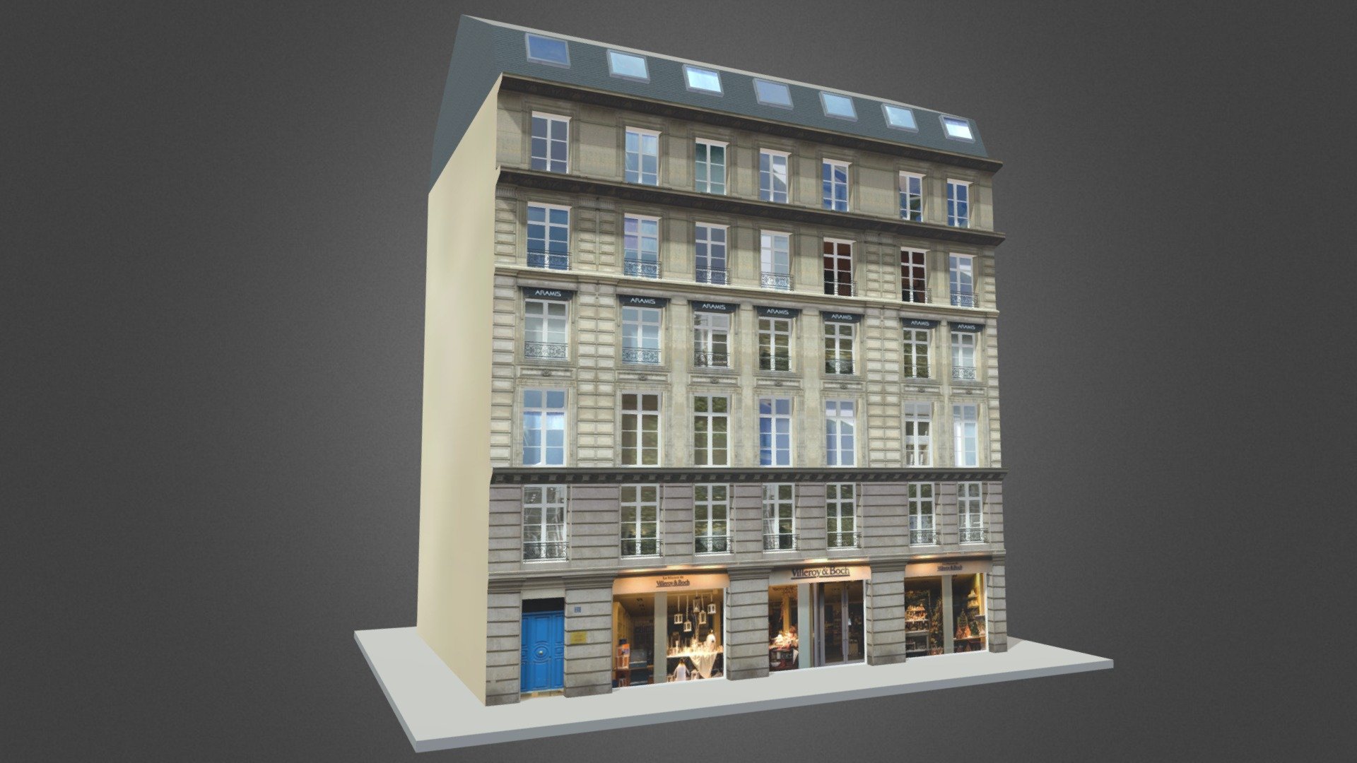 Typical Parisian Corner Building 02 - 3D model by nuralam018 [b812aa7 ...