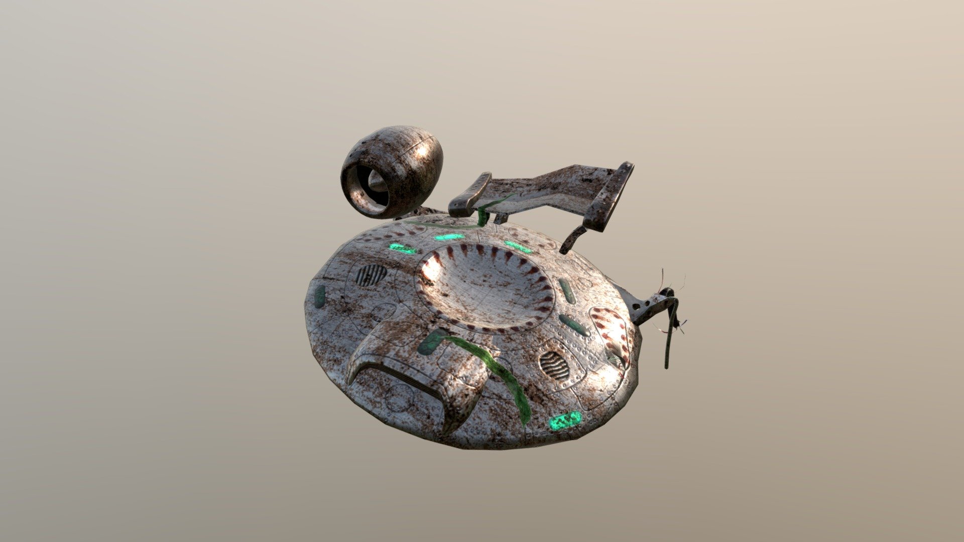 Space Ship Damaged - 3D model by Cyberebral [b812d61] - Sketchfab