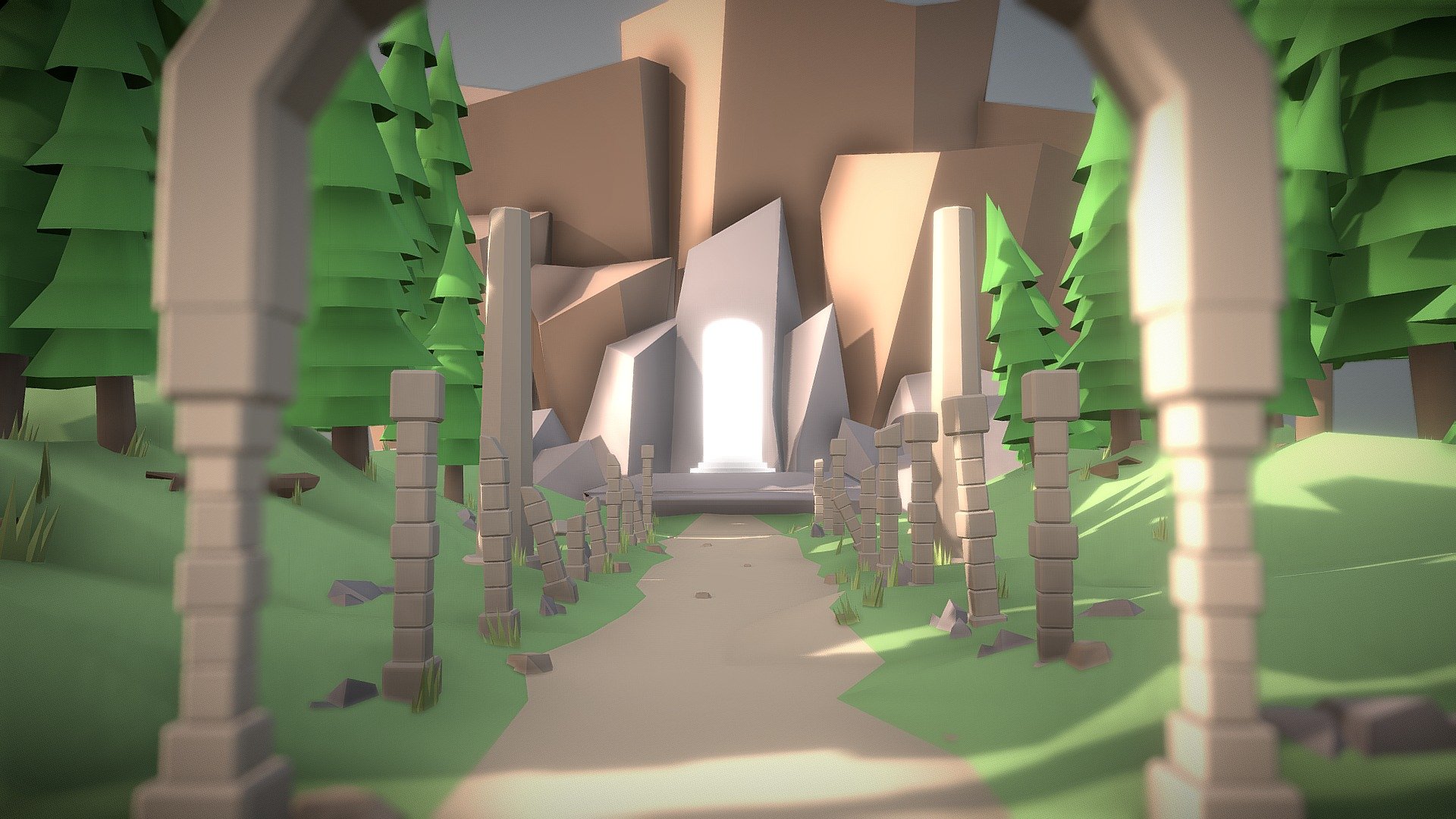 Game level scene - Ancient Temple Sacred Stone - Buy Royalty Free 3D ...