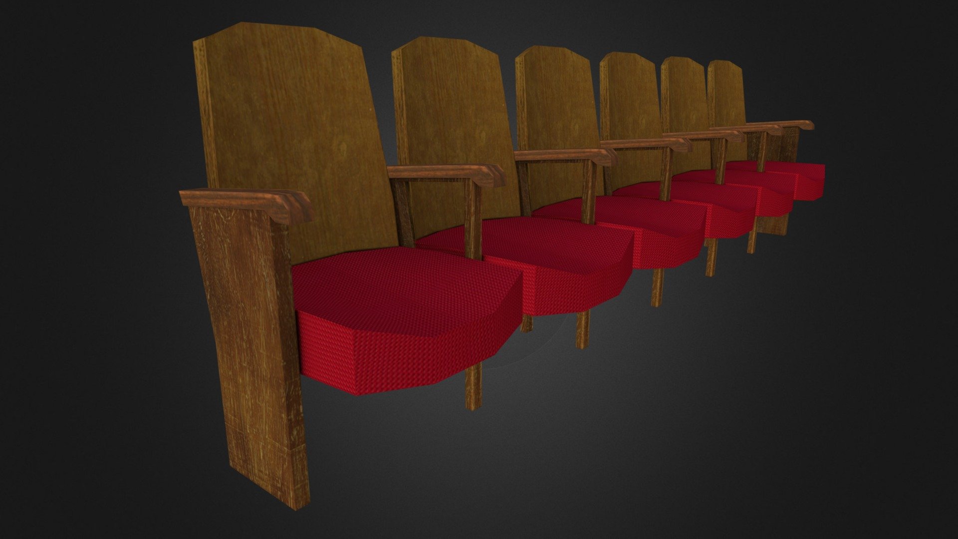Cinema chairs row - 3D model by lowpolybrain [b819b68] - Sketchfab