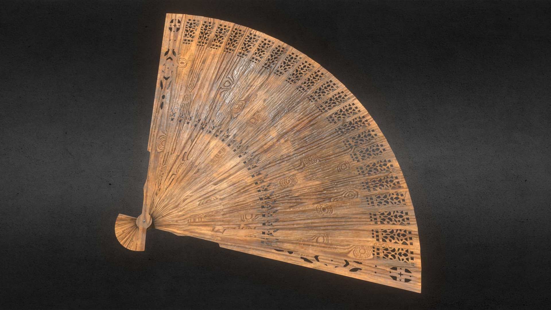 Wooden Handheld Fan - Buy Royalty Free 3D model by Fridge ...