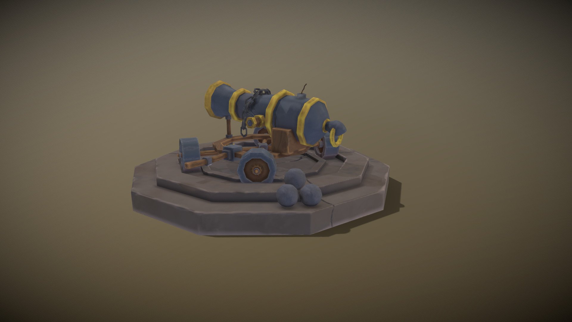 Stylized Cannon of War - 3D model by Nordskogen Games (@nordskogengames ...