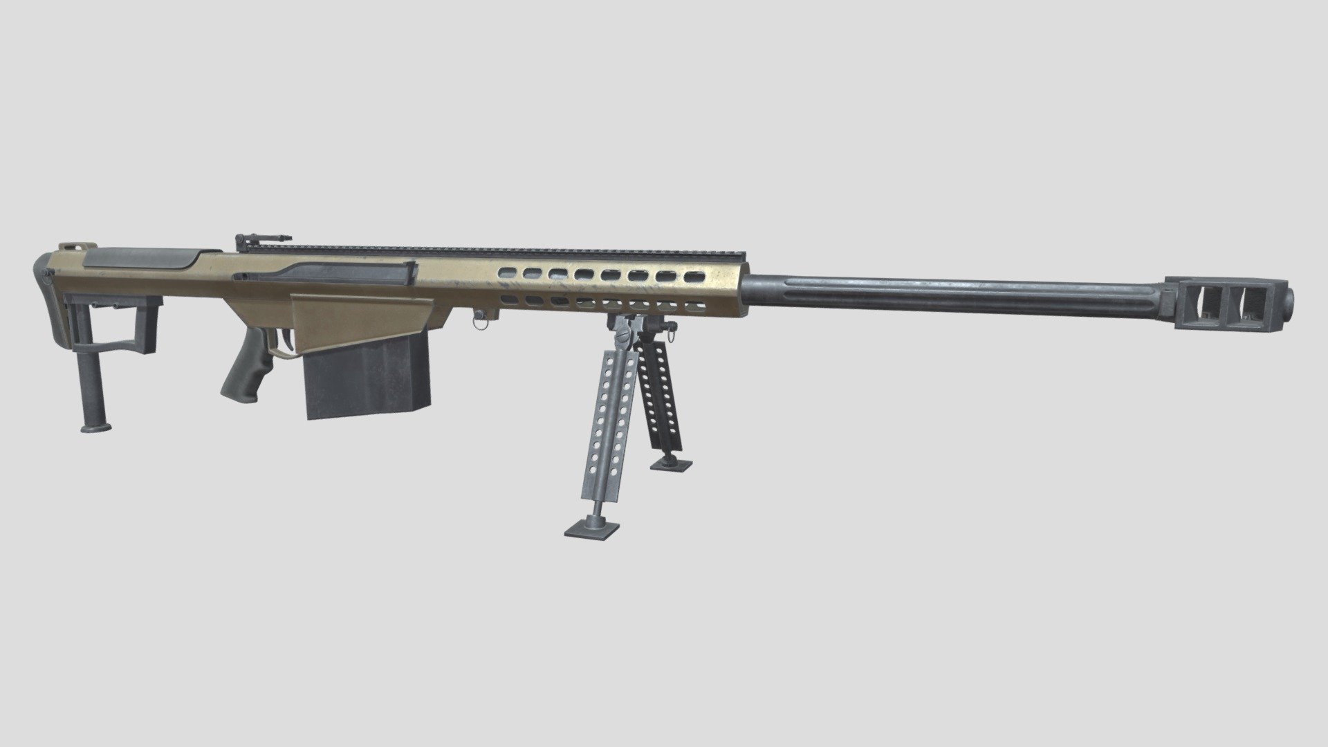 Barrett Anti-Material Rifle - 3D model by Aaron Kerwin (@AarKerwin ...