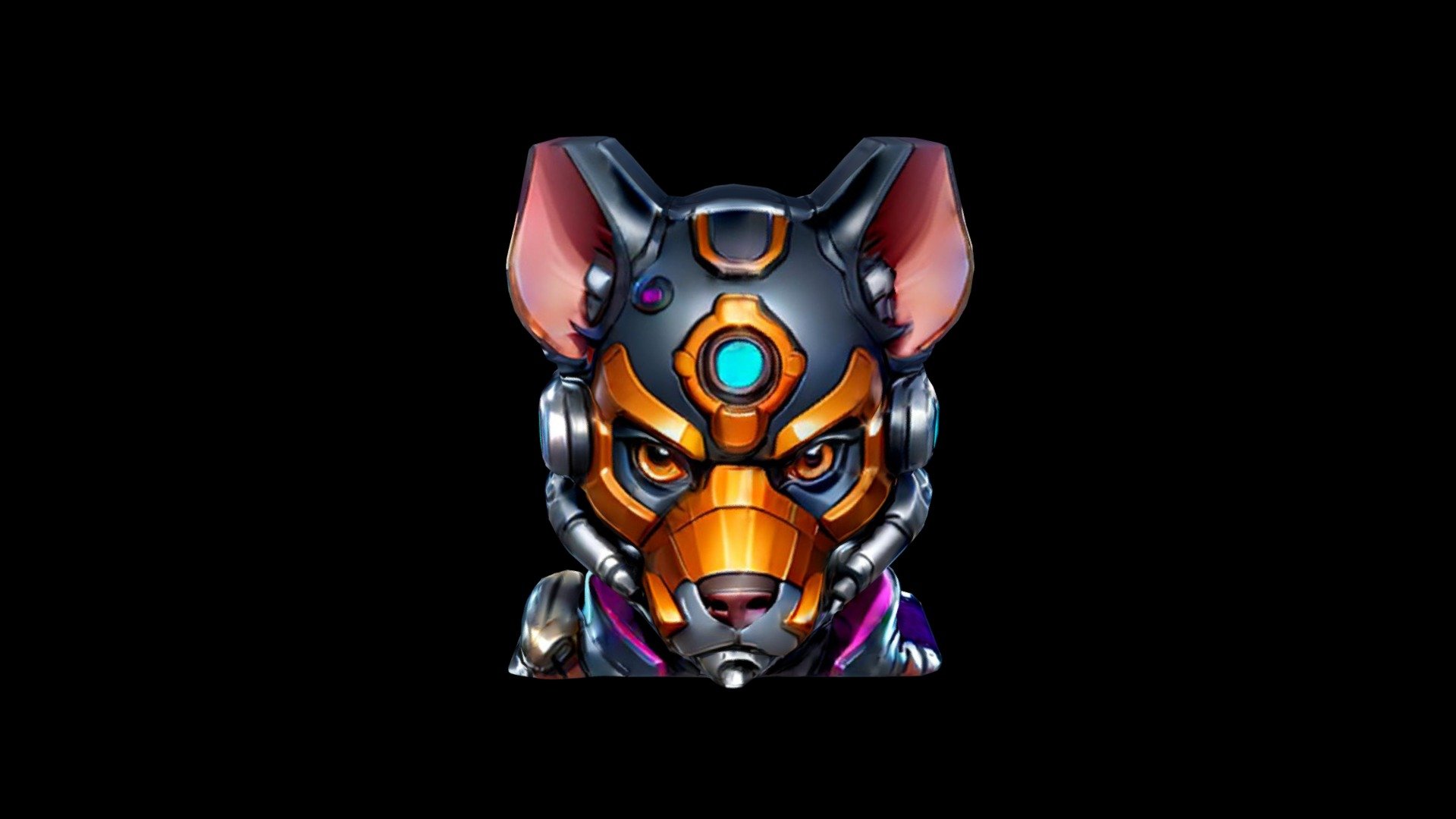 An animated dog wearing futuristic armor with gl - Download Free 3D ...