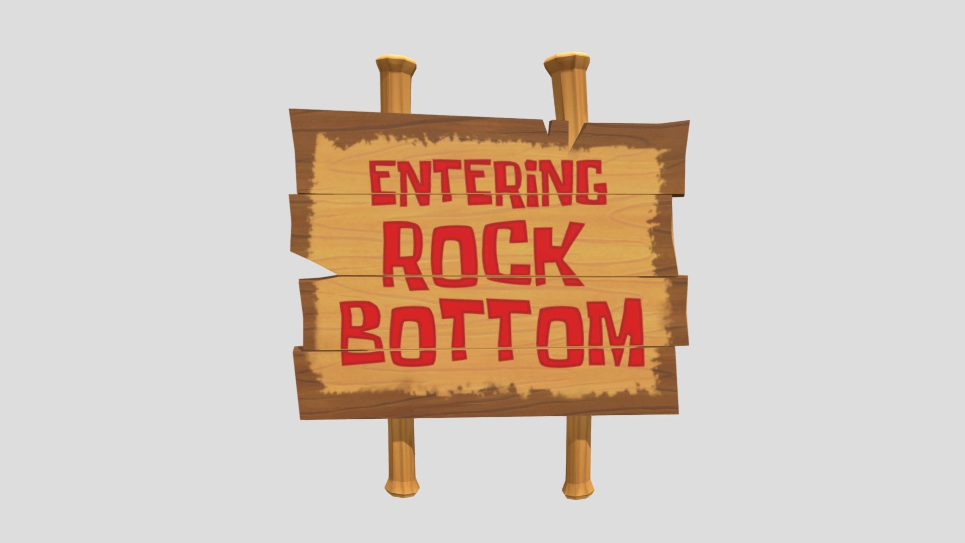 BFBBR - Rock Bottom Sign - Download Free 3D model by SMF Features ...