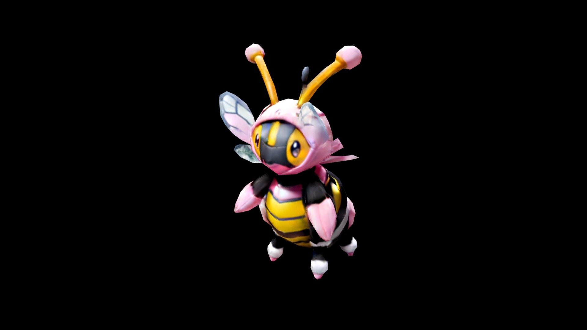 "An adorable pink and yellow bee plushie stands - Download Free 3D ...