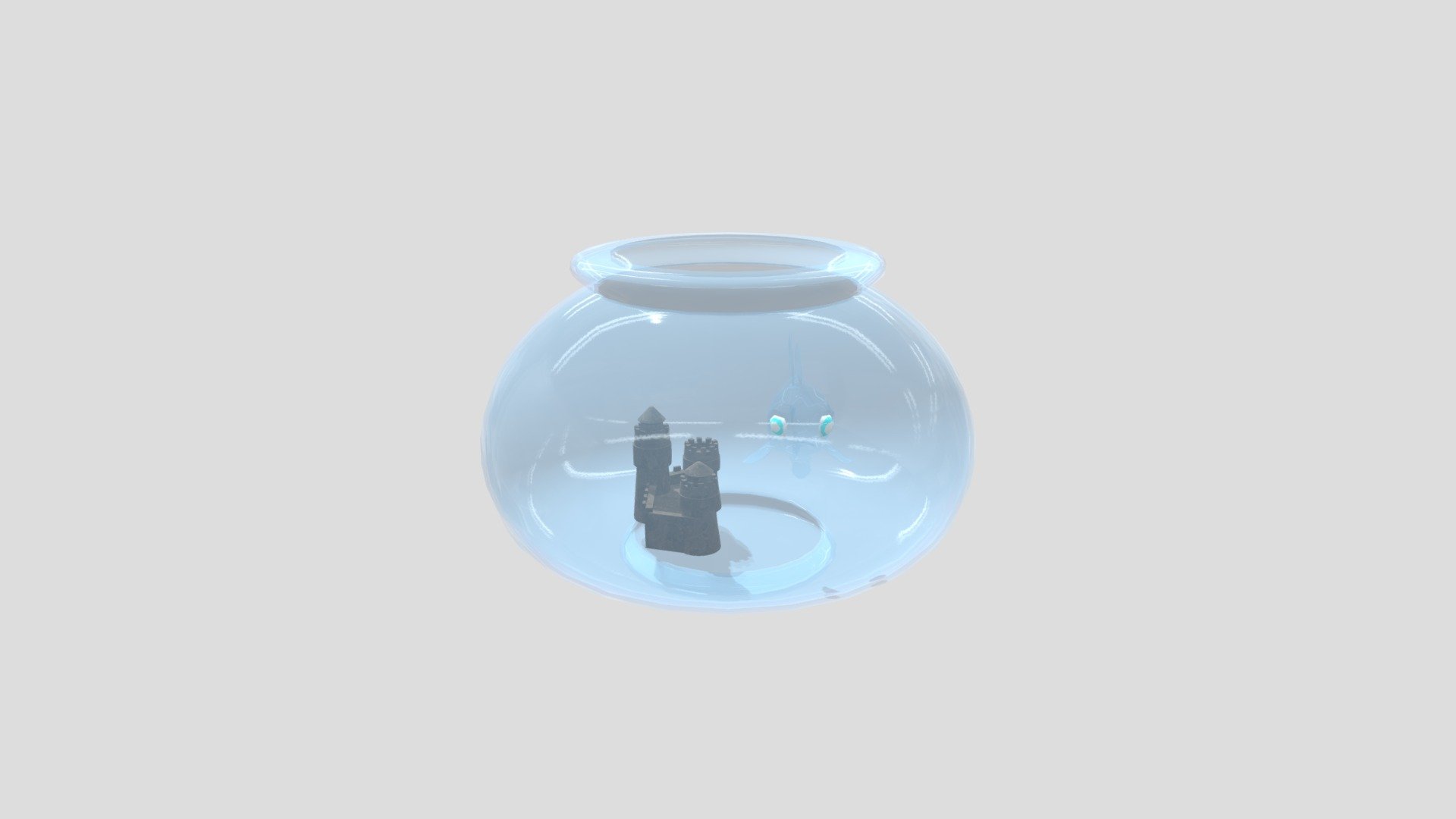 Fishbowl, Fish, and Prop. With finished textures - 3D model by Tes ...