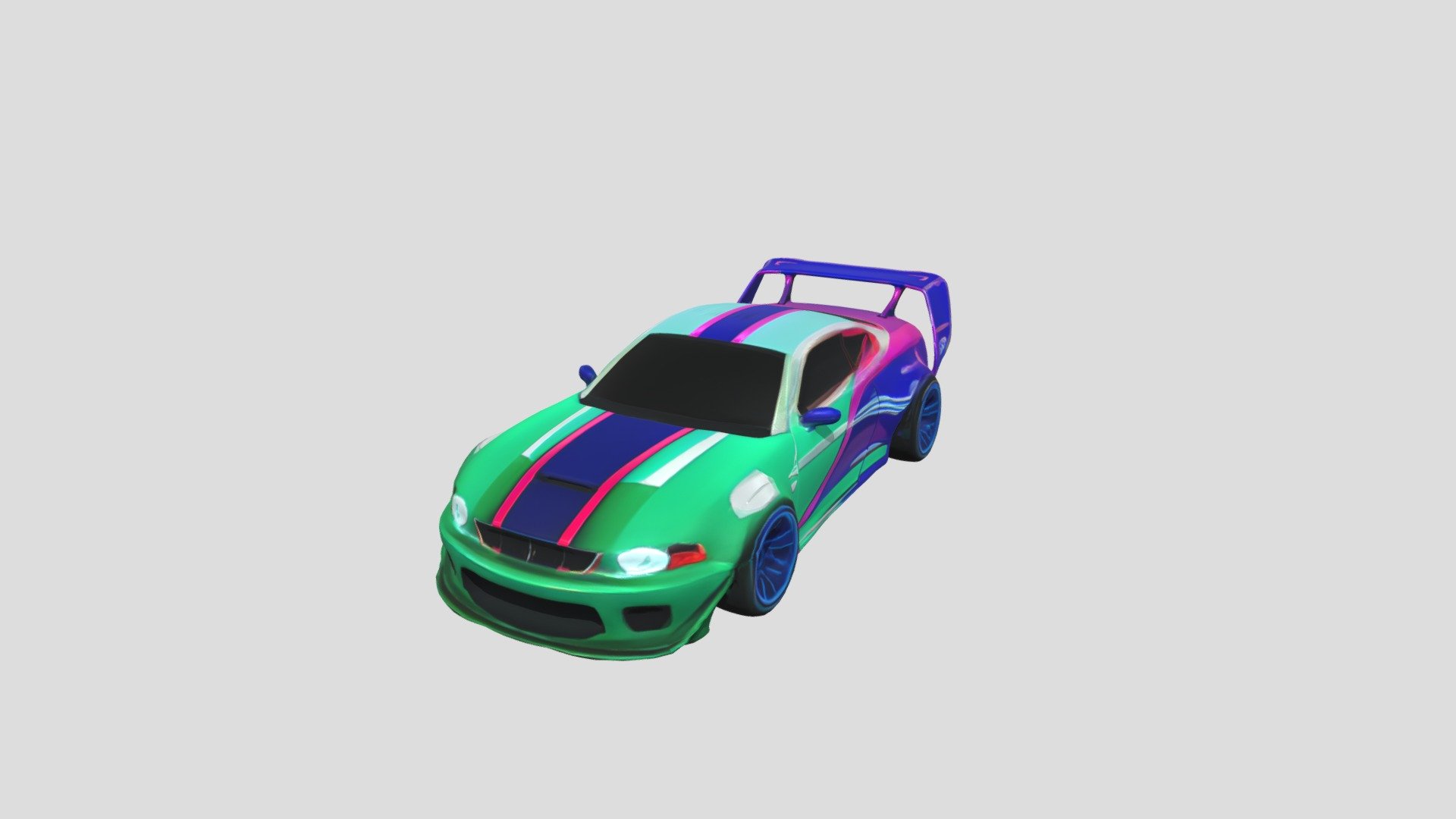 Modified sports car with neon details - 3D model by lesfar [b84ef17 ...