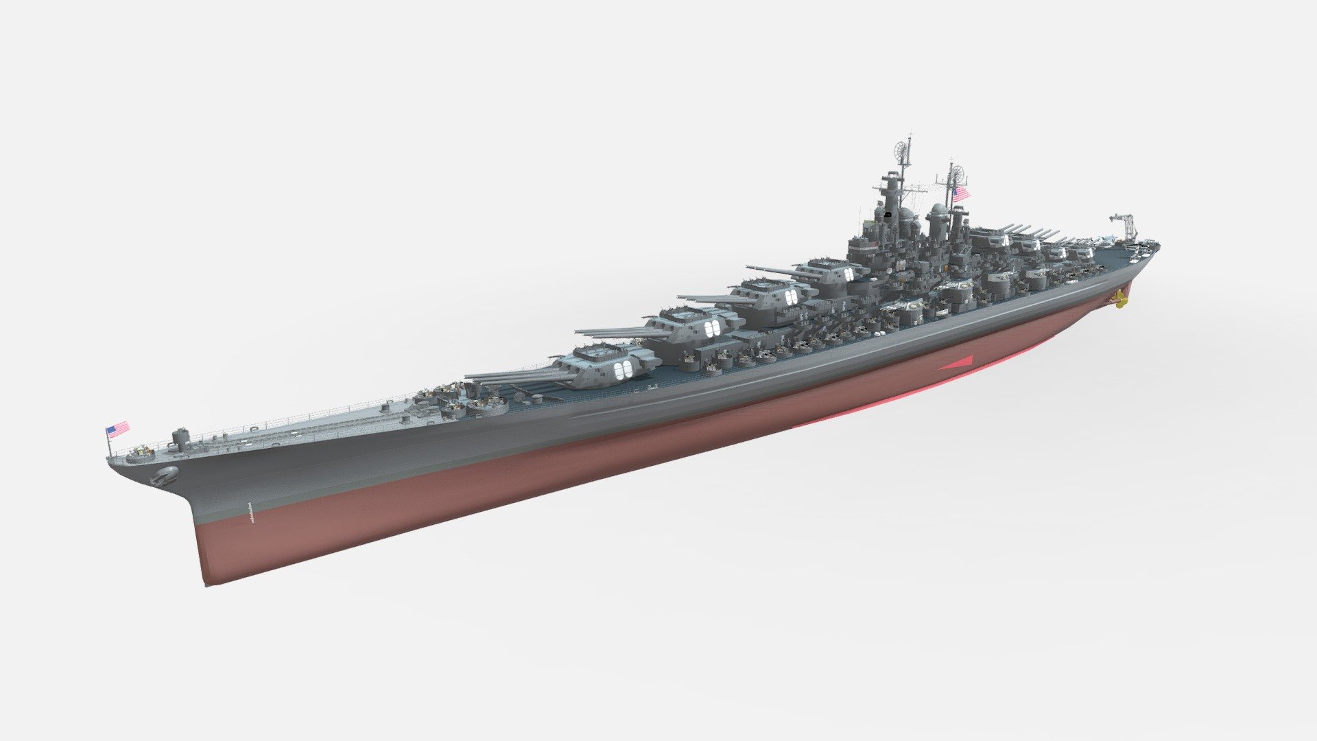 AMERICAN NAVY WW2 DESIGNED SUPER BATTLESHIP - Buy Royalty Free 3D model ...