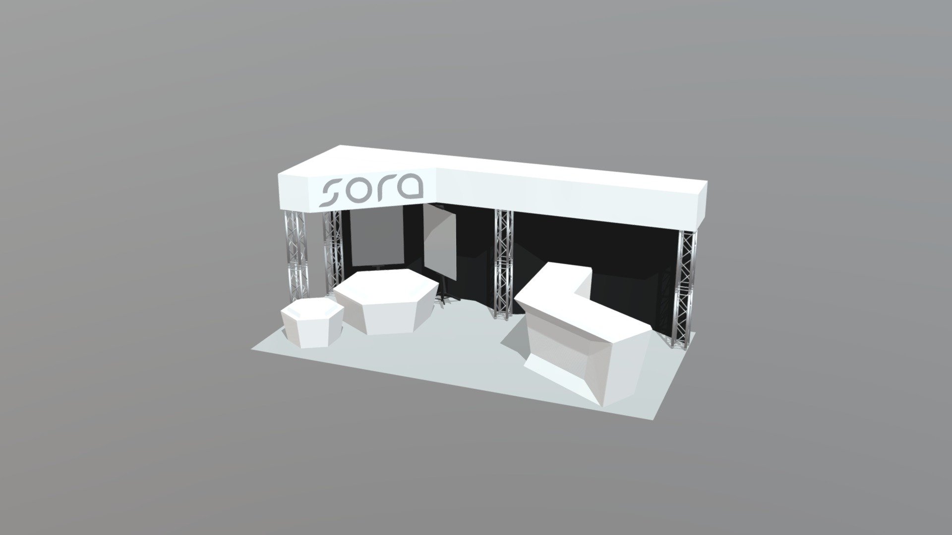 SORA tradeshow booth - 3D model by Gregory.Vaskovsky [b85cdae] - Sketchfab