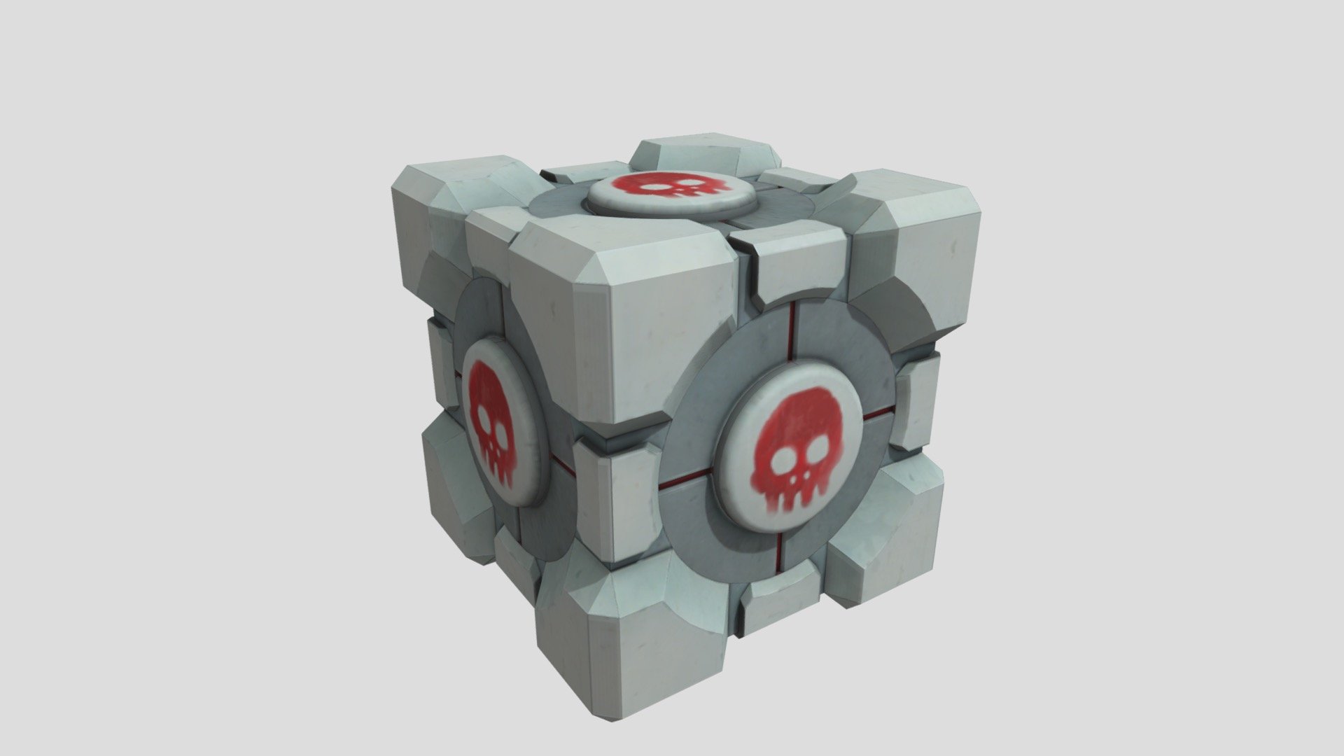 Portal Still Alive Skull Cube Download Free 3d Model By Octane Reboot Redwthr B86a167