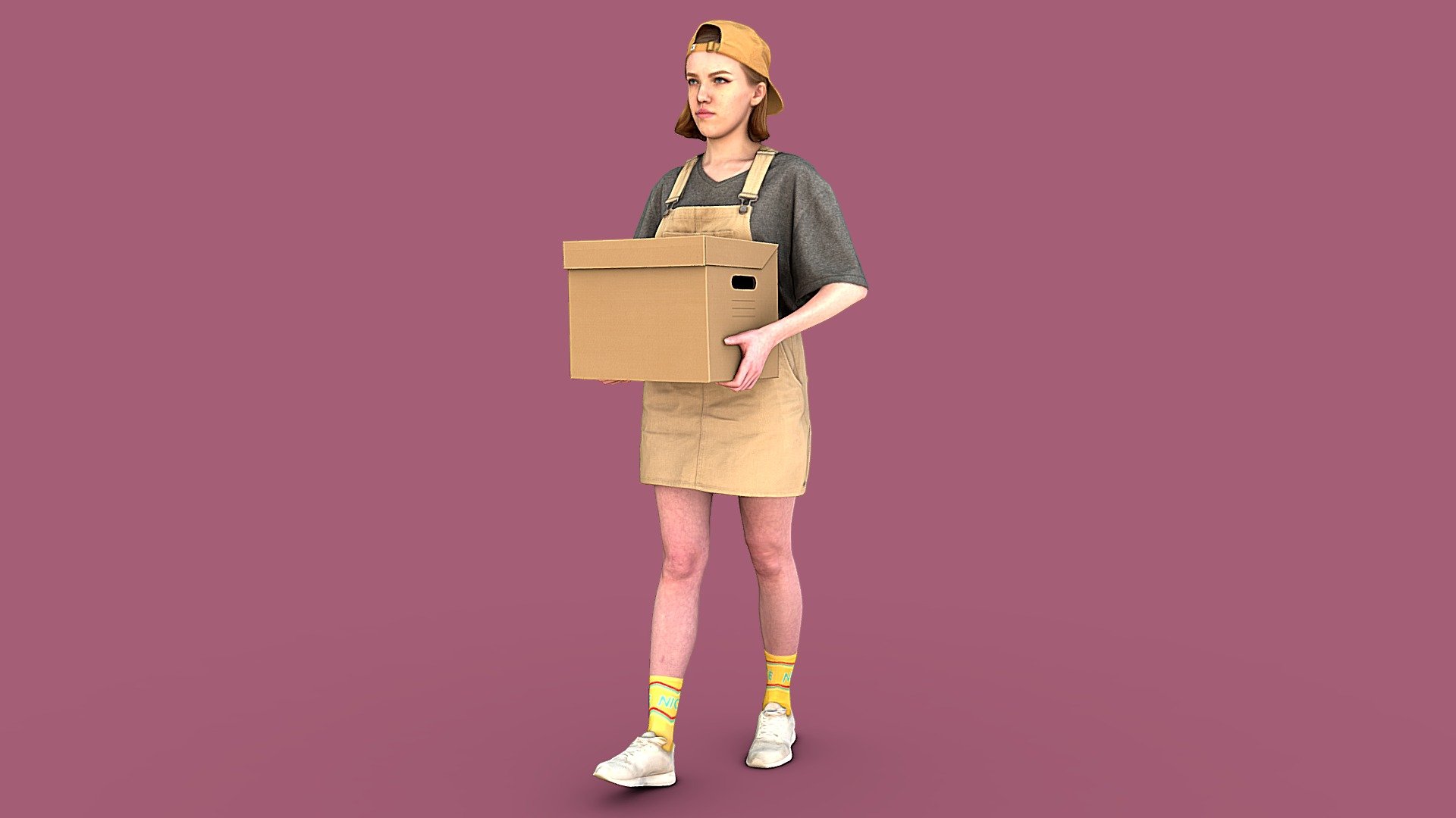 Girl with Box - 3D model by kanistra [b86fc65] - Sketchfab