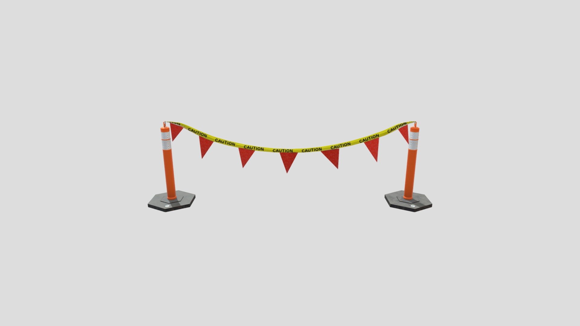 Cones with Flagging - 3D model by fidustales [b875e7d] - Sketchfab