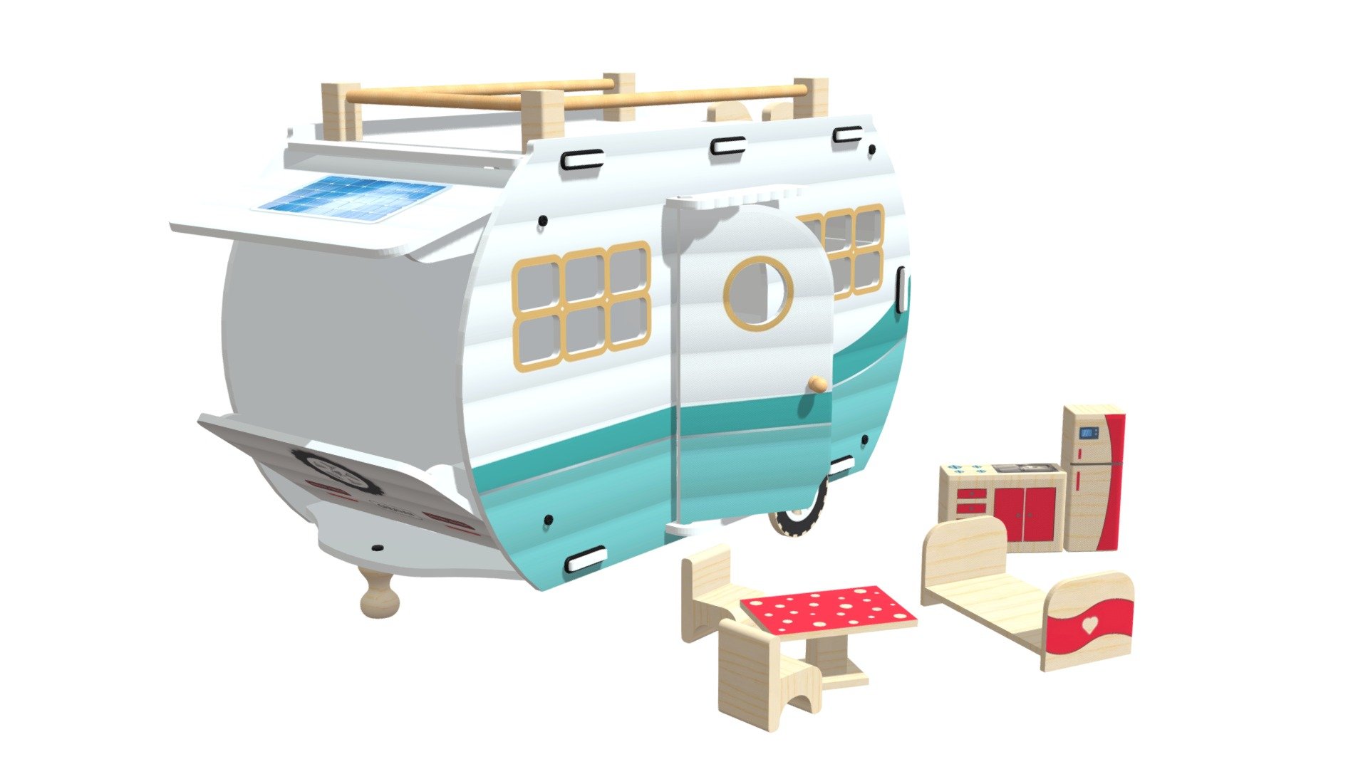 Wooden Toy Caravan - 3D model by İhsan Yiğit Demirel (@yigit_demirel ...