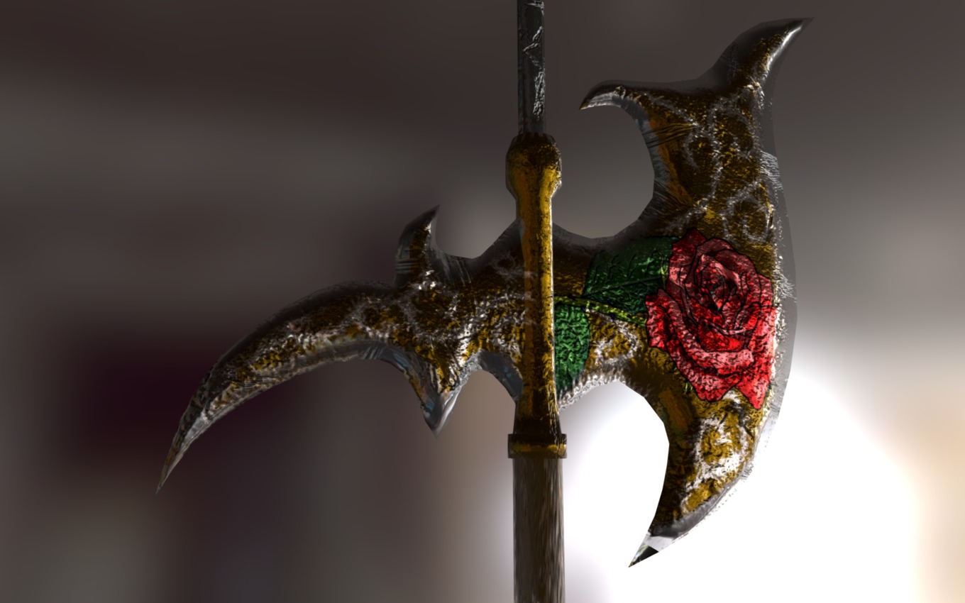 Fantasy halberd - 3D model by Sensational Games (@sensationalgames ...