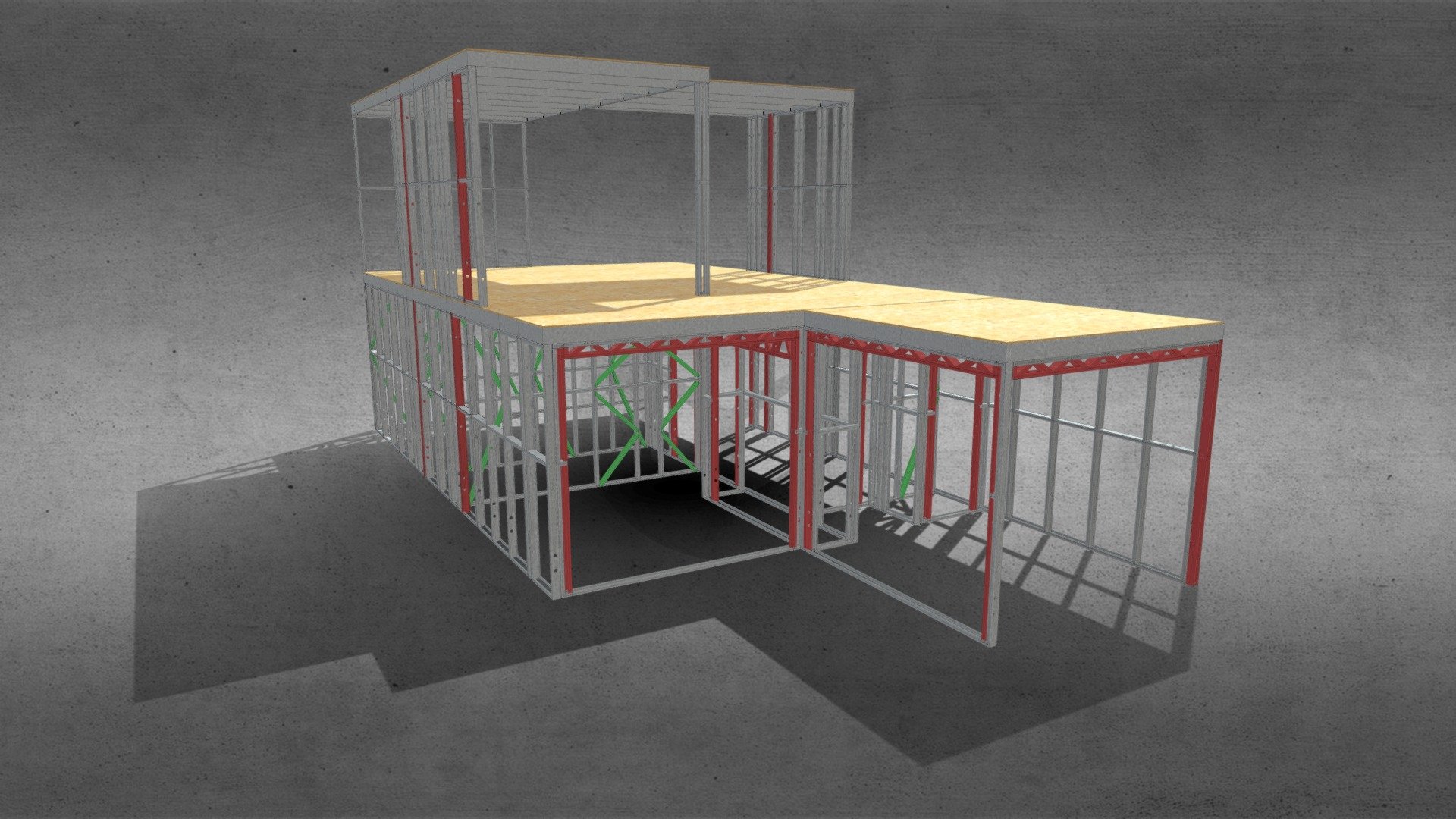 Steel Frame Casa Campo - 3D model by Diego Ferro Steel Frame Designer ...