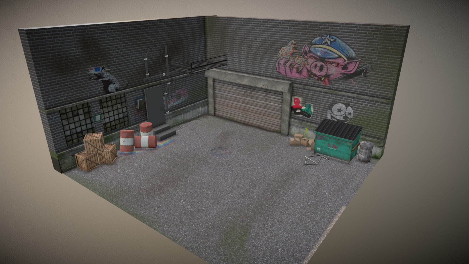 Backalley - 3D model by Charlie Addison (@ca304028) [b899cd1] - Sketchfab