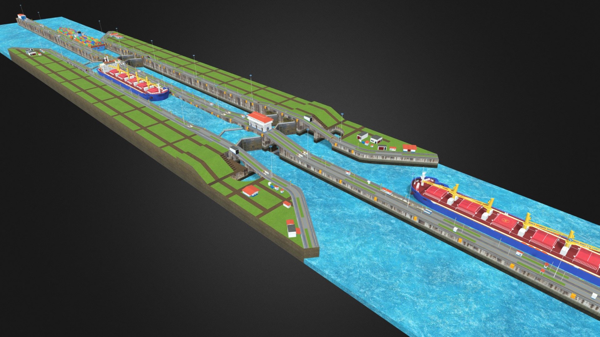 Pedro Miguel Locks - Panama Canal - 3D model by nuralam018 [b8a44f7 ...