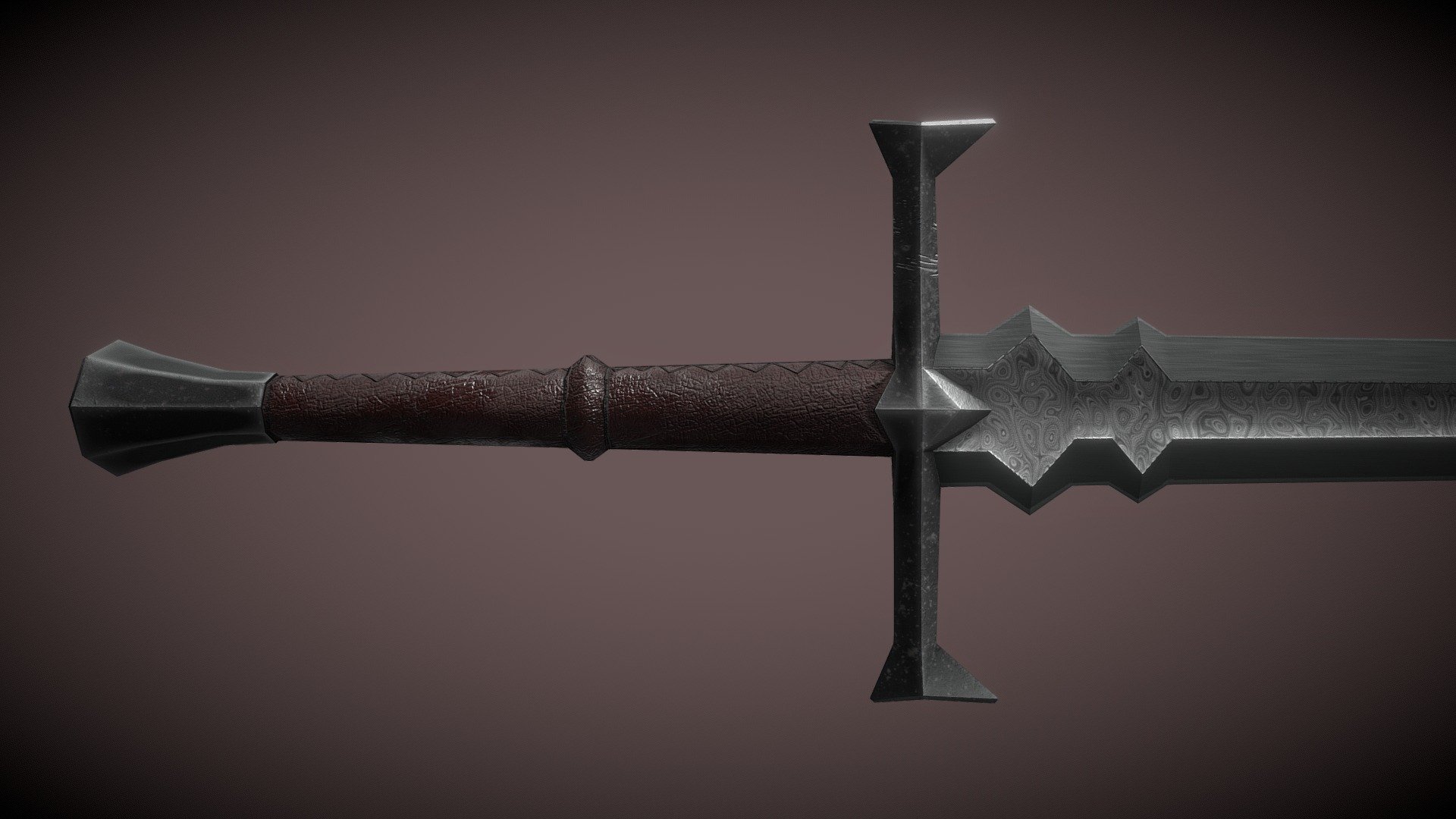 Jagged Damascus Steel Sword - Download Free 3D model by Jack Bronswijk ...