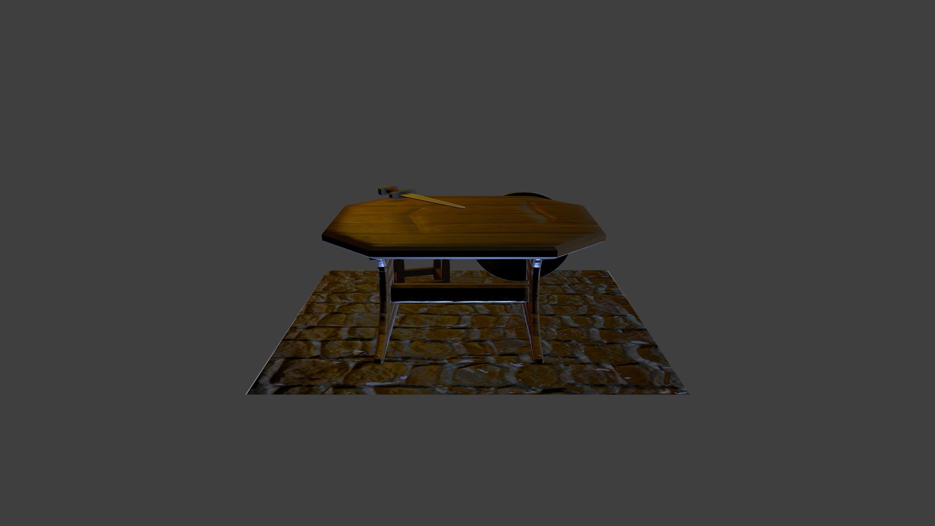 Shield Sword and table - 3D model by Jack.Welsh [b8a5eb6] - Sketchfab