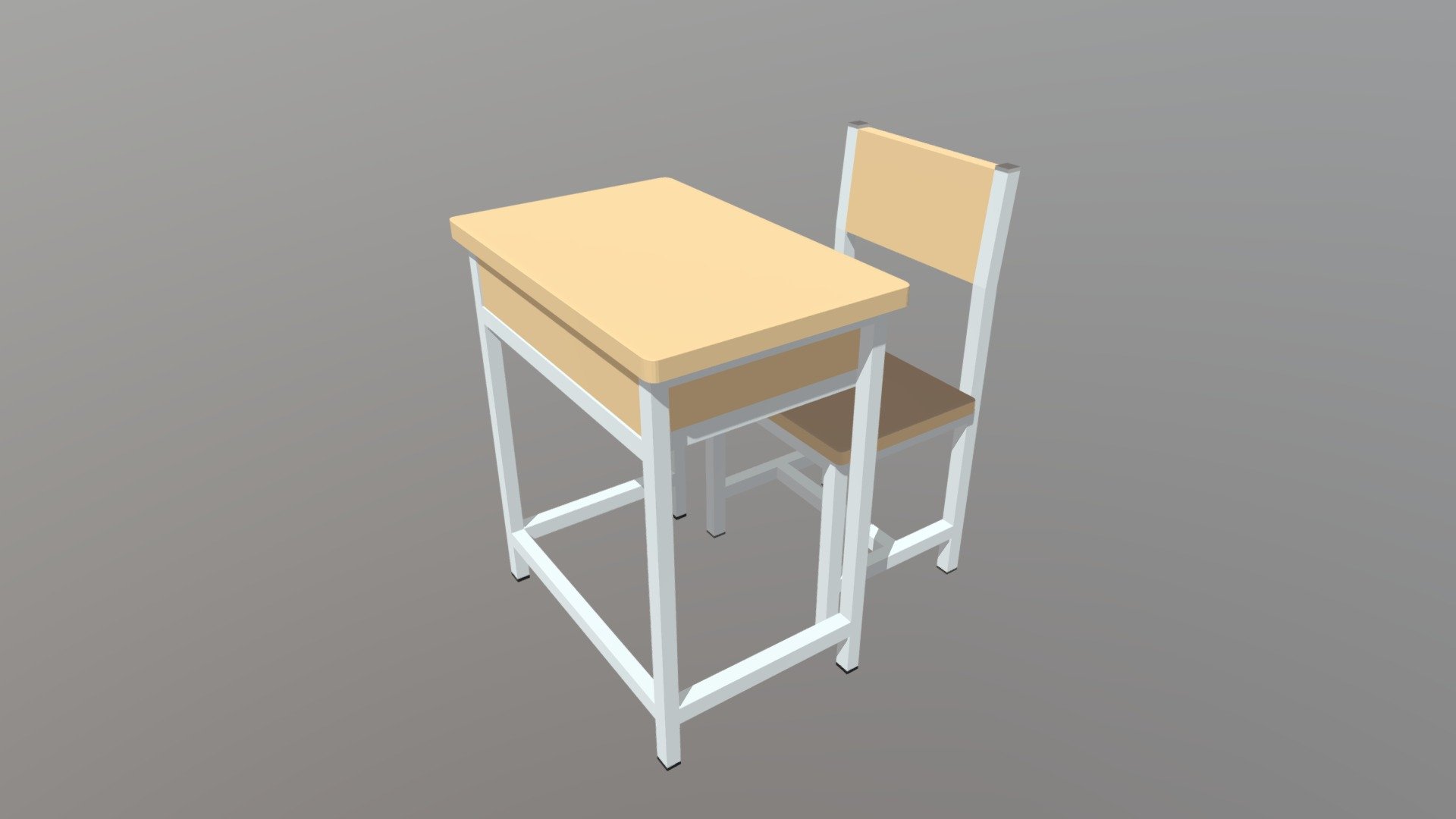 Student desk - 3D model by KruPatsakorn [b8a834a] - Sketchfab