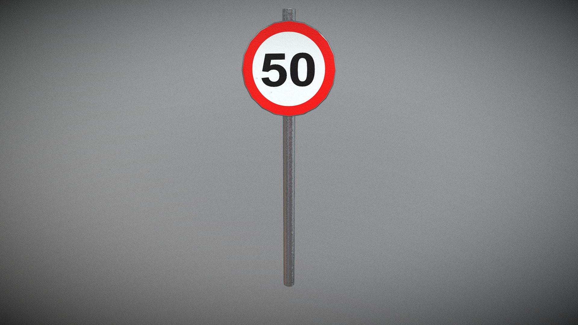 Maximum speed 50 traffic sign - Download Free 3D model by Dudzy ...