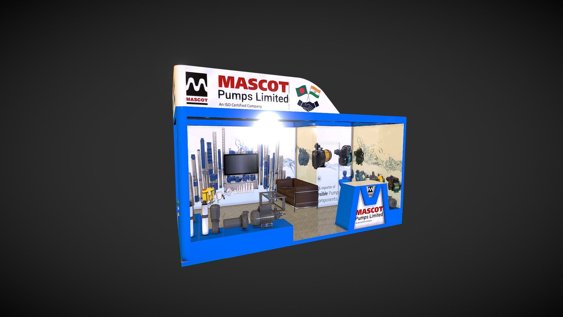 Exhibition Stand Designed for Mascot Pumps India - Download Free 3D ...