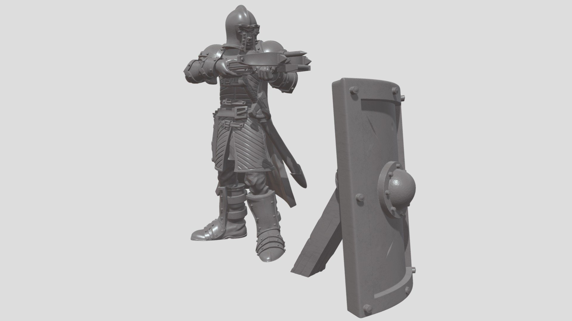 Crossbowman With Pavise - 3D model by McNacMedia [b8b5b87] - Sketchfab