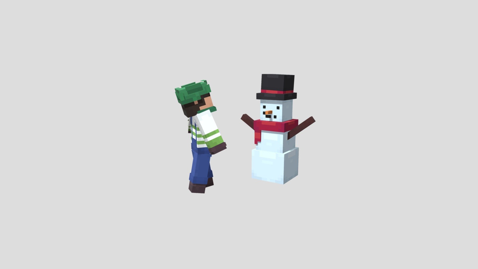 [MINECRAFT] snowman - Download Free 3D model by ounzi [b8bb9d3] - Sketchfab
