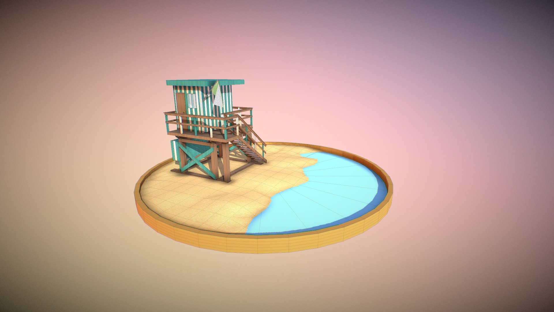 Baywatch tower - 3D model by SeonguiArt [b8bd331] - Sketchfab