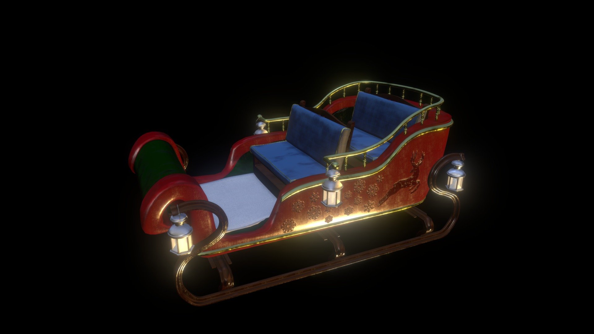 Santa's Sleigh - 3D model by HaughtyGrayAlien [b8c47e8] - Sketchfab