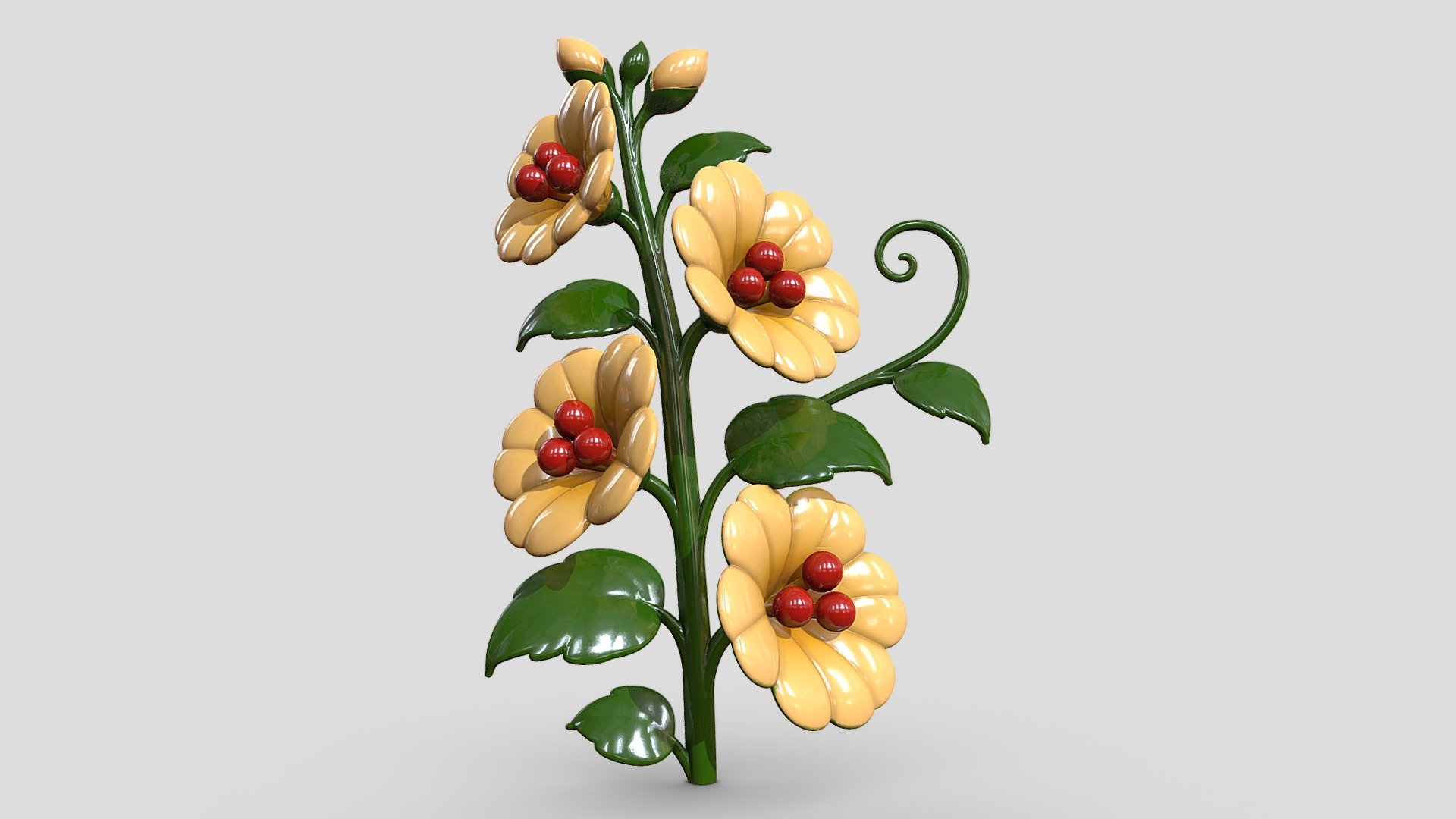 Yellow Munchkin Village Flowers - 3D model by Andrin Sky (@halobungie ...