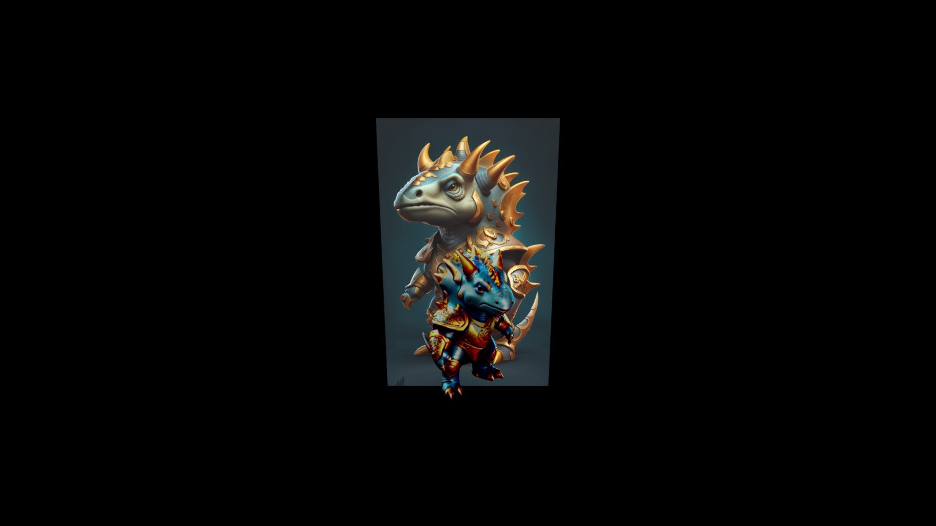 Dinosaur with Gold Armor A small dinosaur wit - Download Free 3D model ...