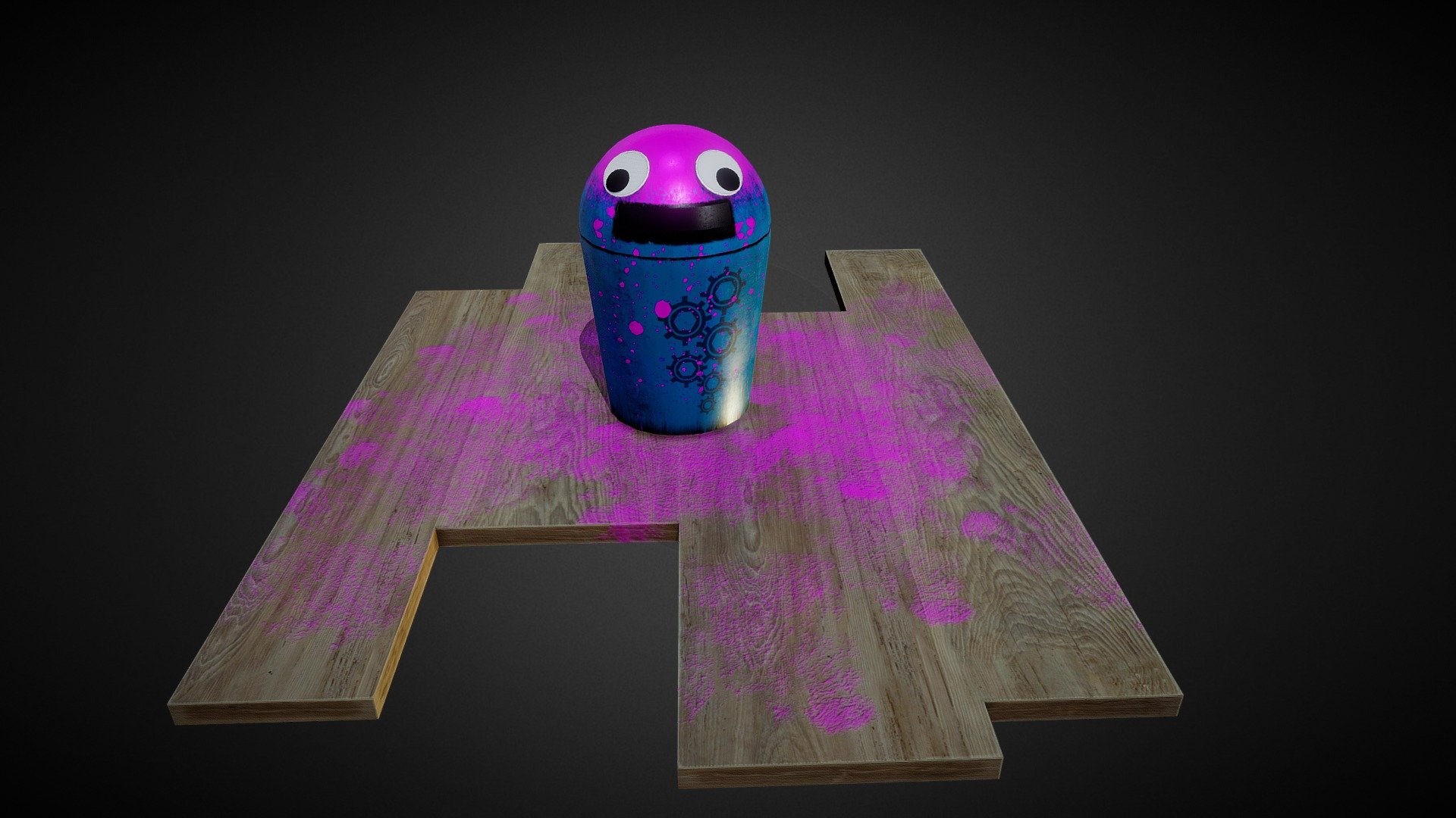 goofy trashcan - 3D model by John (@JohnHB) [b8e09b4] - Sketchfab