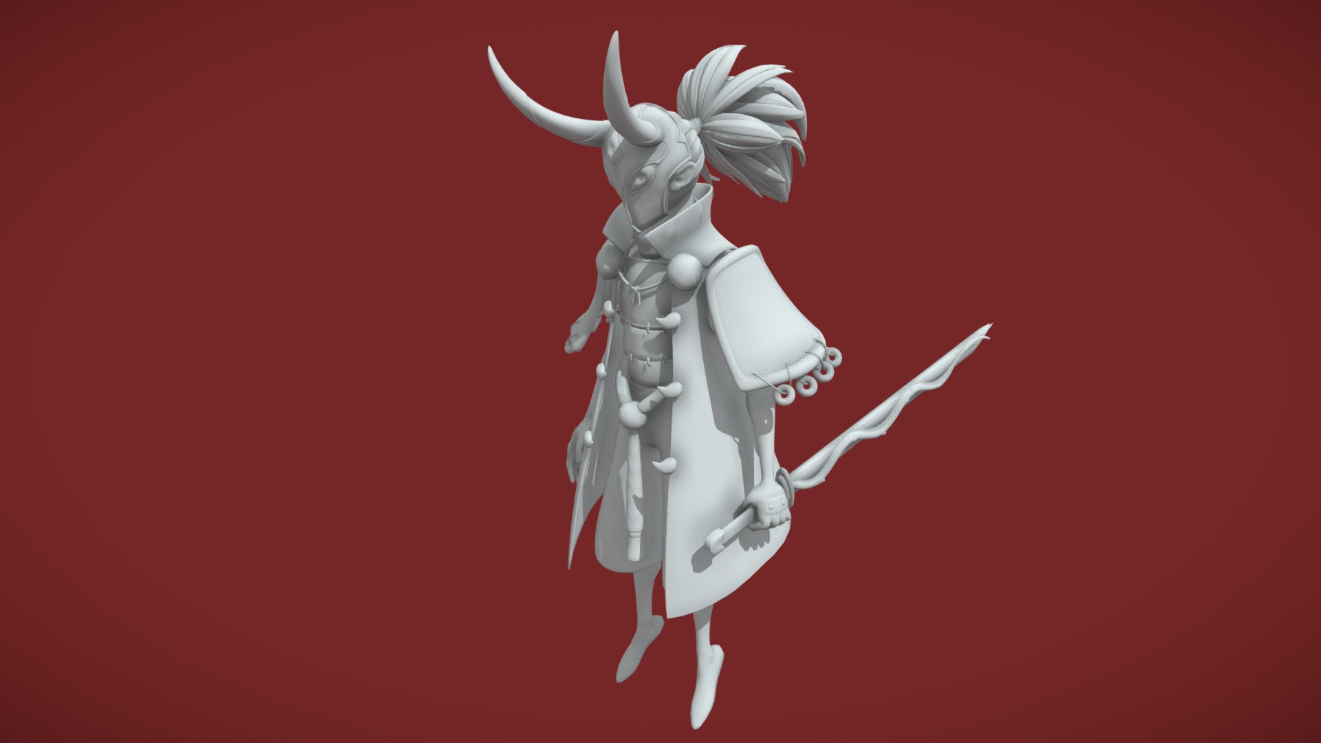 Red Samurai - Stylized Character - 3D model by Marcello Acevedo ...