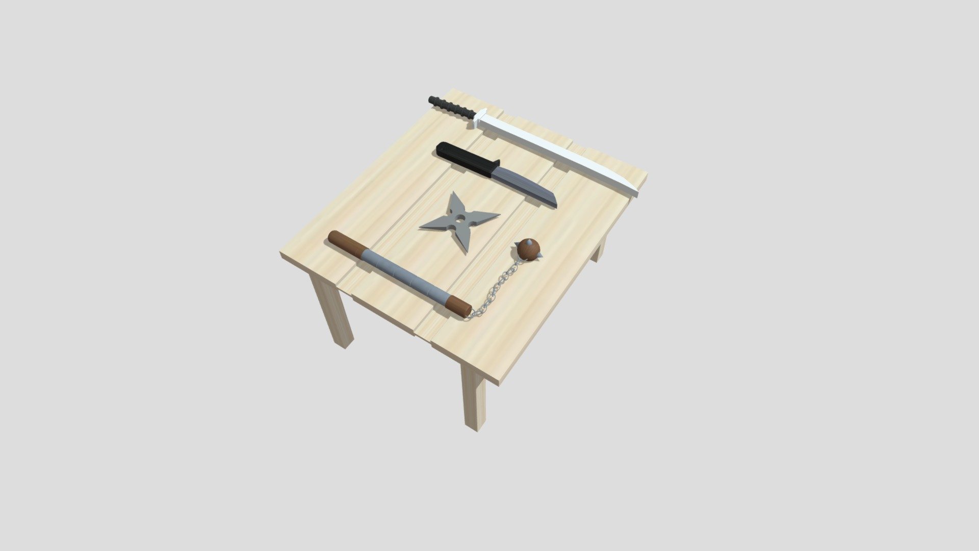 Japanese Weaponry Table Low Poly - Download Free 3D model by Connor ...