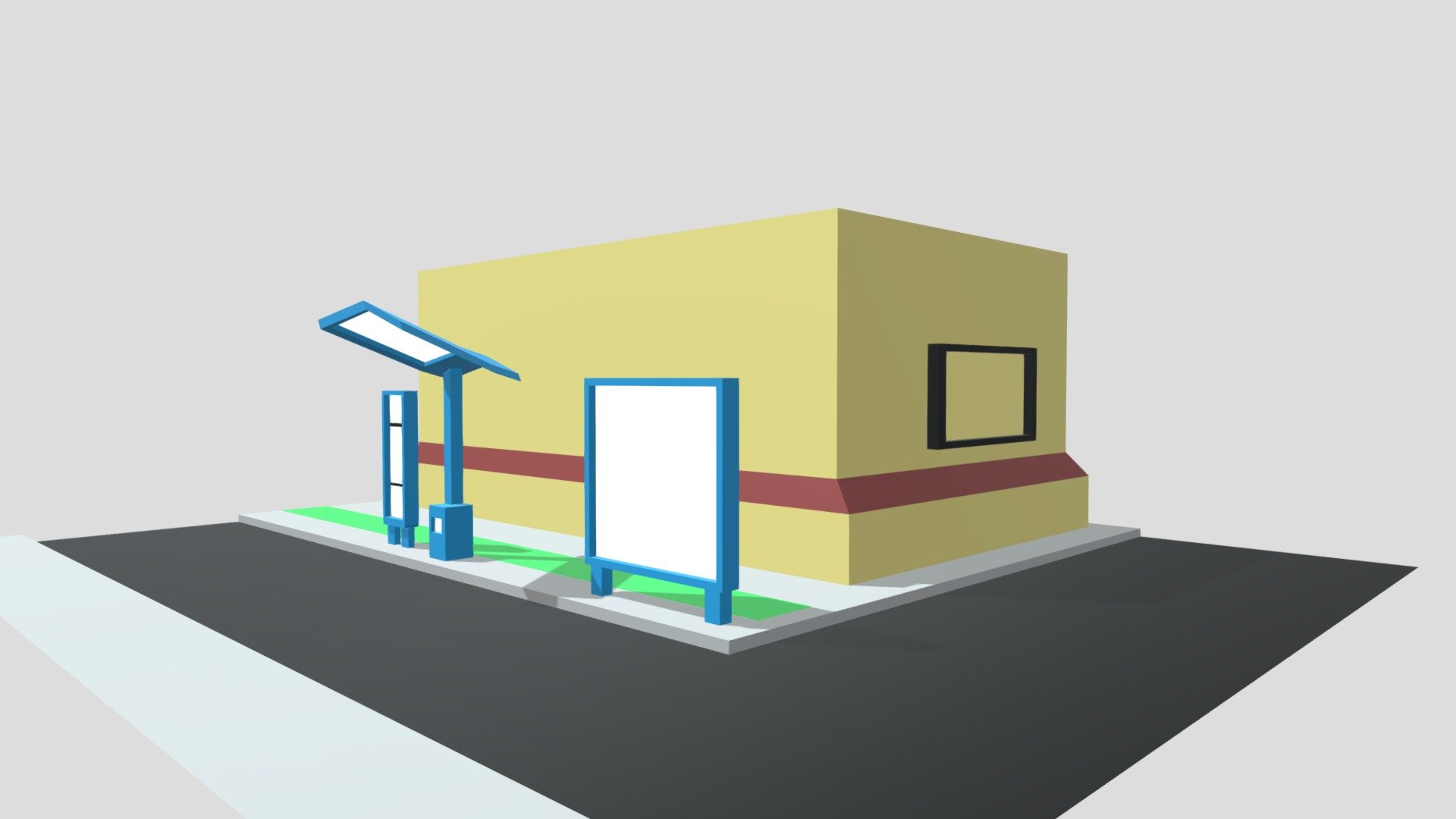 Low Poly Drive Thru Restaurant - 3D model by Squadrilogy [b8e313a ...