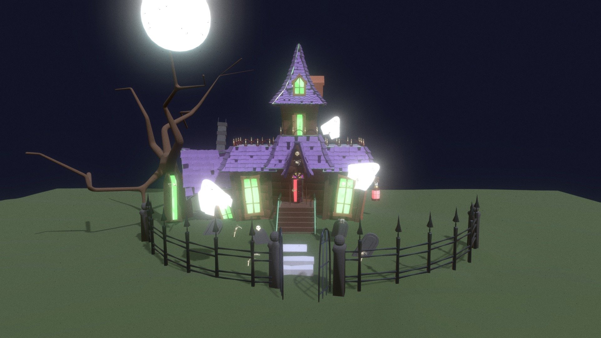 Halloween House - Download Free 3D model by Cloud Runner (@Psycho.com ...