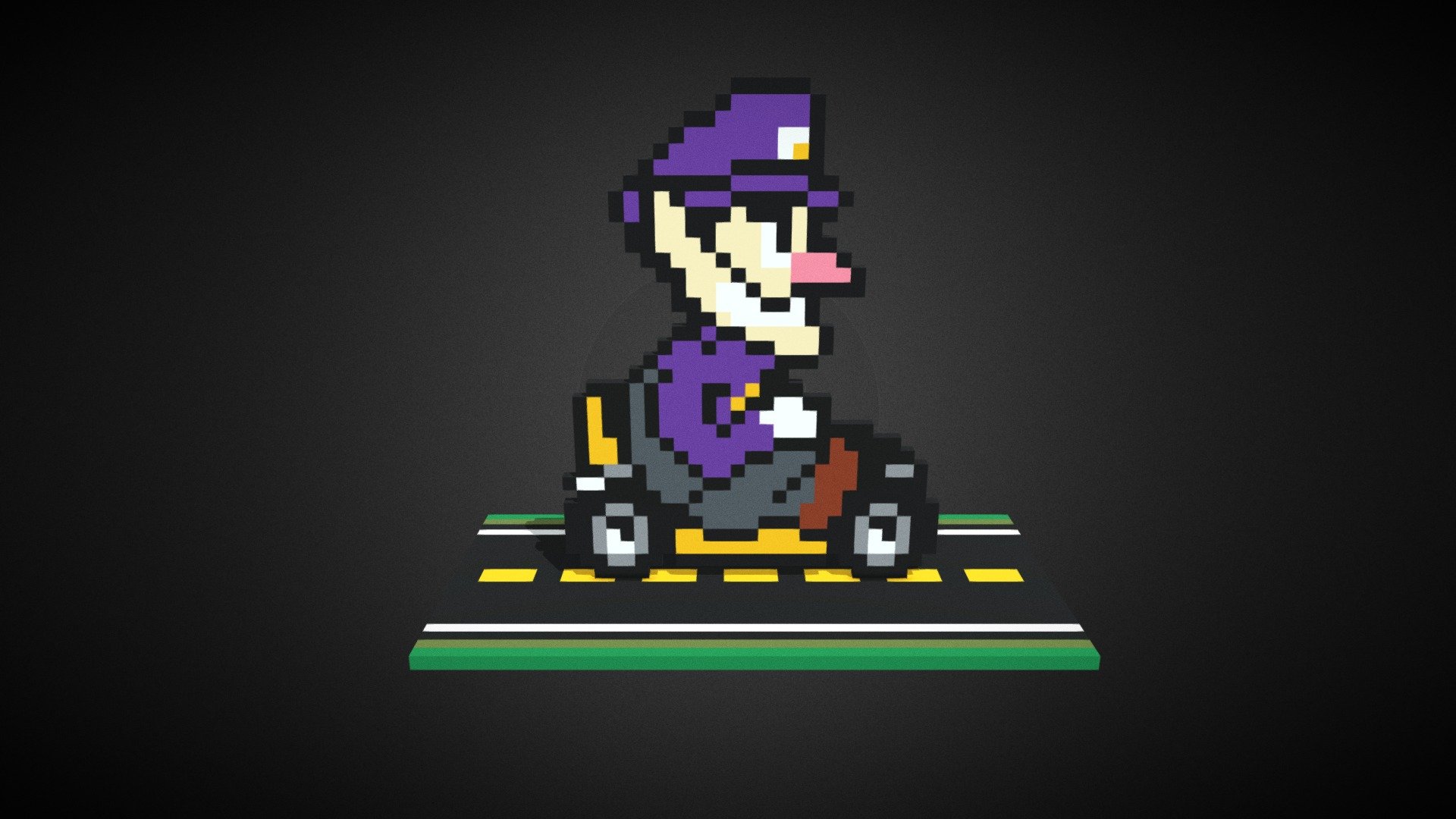 SMK029 - Super Pixel Kart Waluigi - Buy Royalty Free 3D model by Código ...