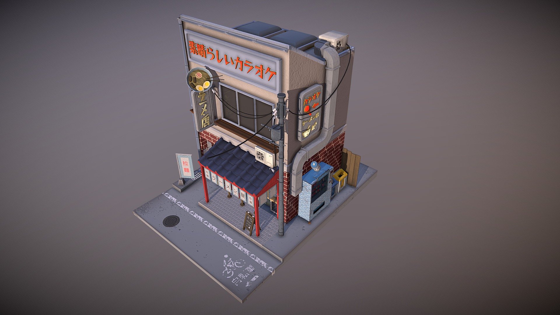 noodle shop diorama - 3D model by Thibaut Barel (@Thibaut.Barel ...