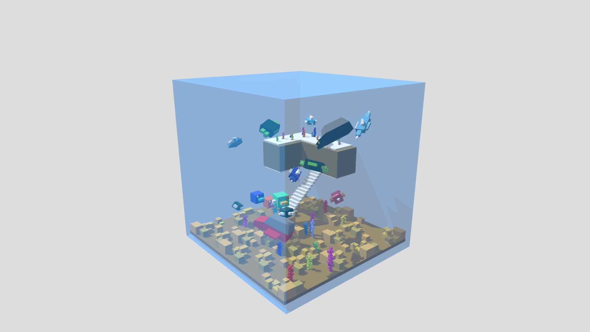 Cube world - 3D model by saskevanvlerken [b8f9040] - Sketchfab