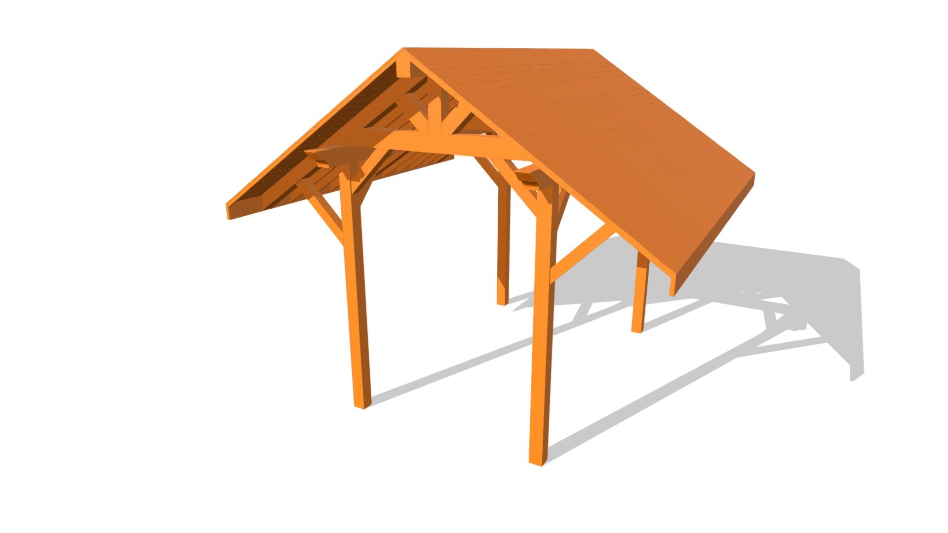 Custom Thick Timber Toledo Wood Pavilion - 3D model by Forever Redwood ...
