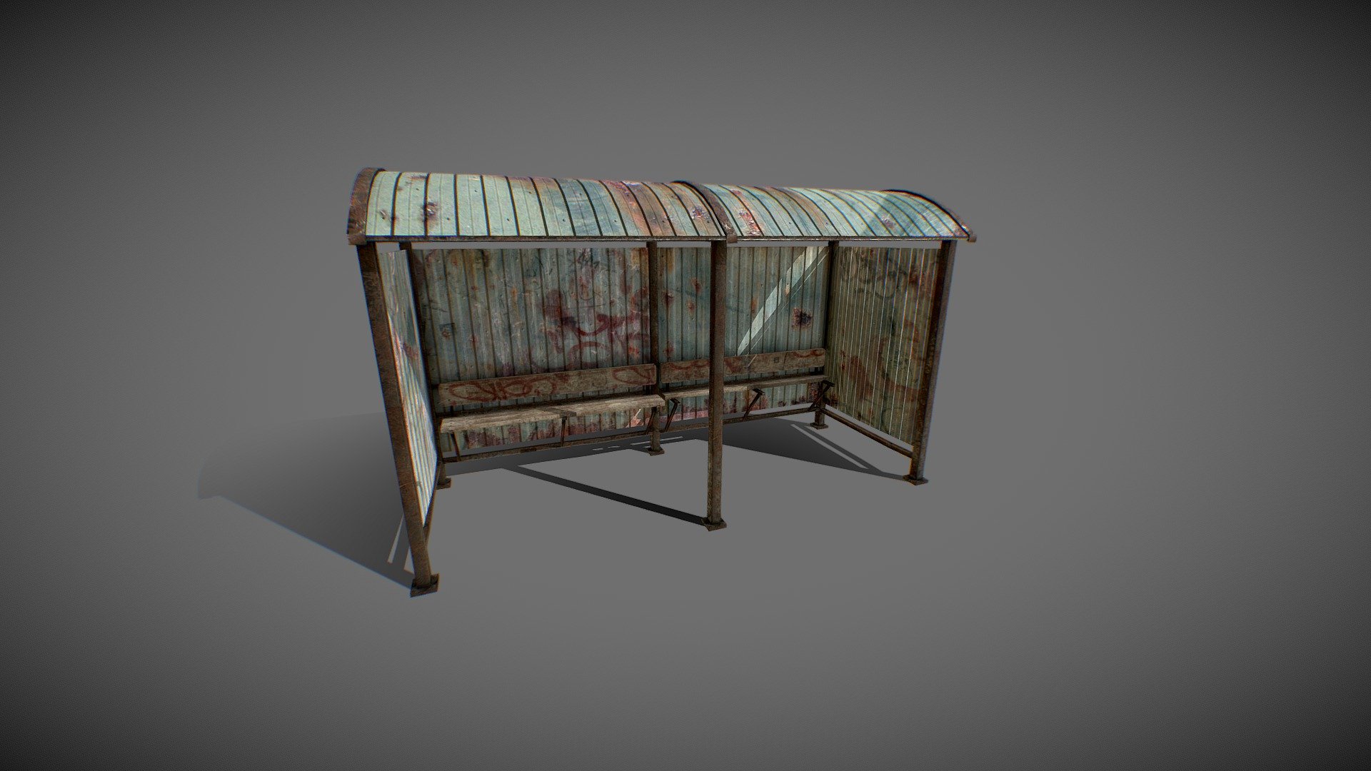 Old Bus Stop - Buy Royalty Free 3D model by Salex [b905cca] - Sketchfab ...