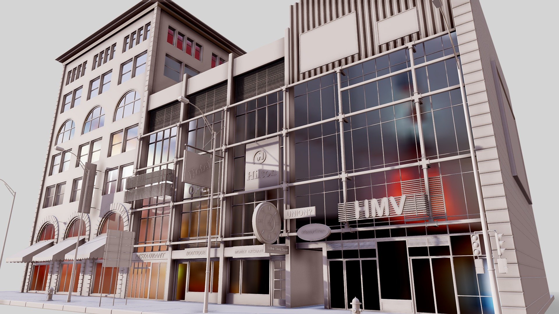 Commercial Building Facade 07 - Buy Royalty Free 3D model by Giimann ...