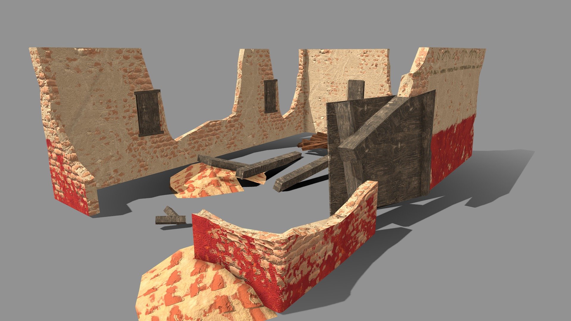 Modular broken roman villa - 3D model by pablomorro [b907a7b] - Sketchfab